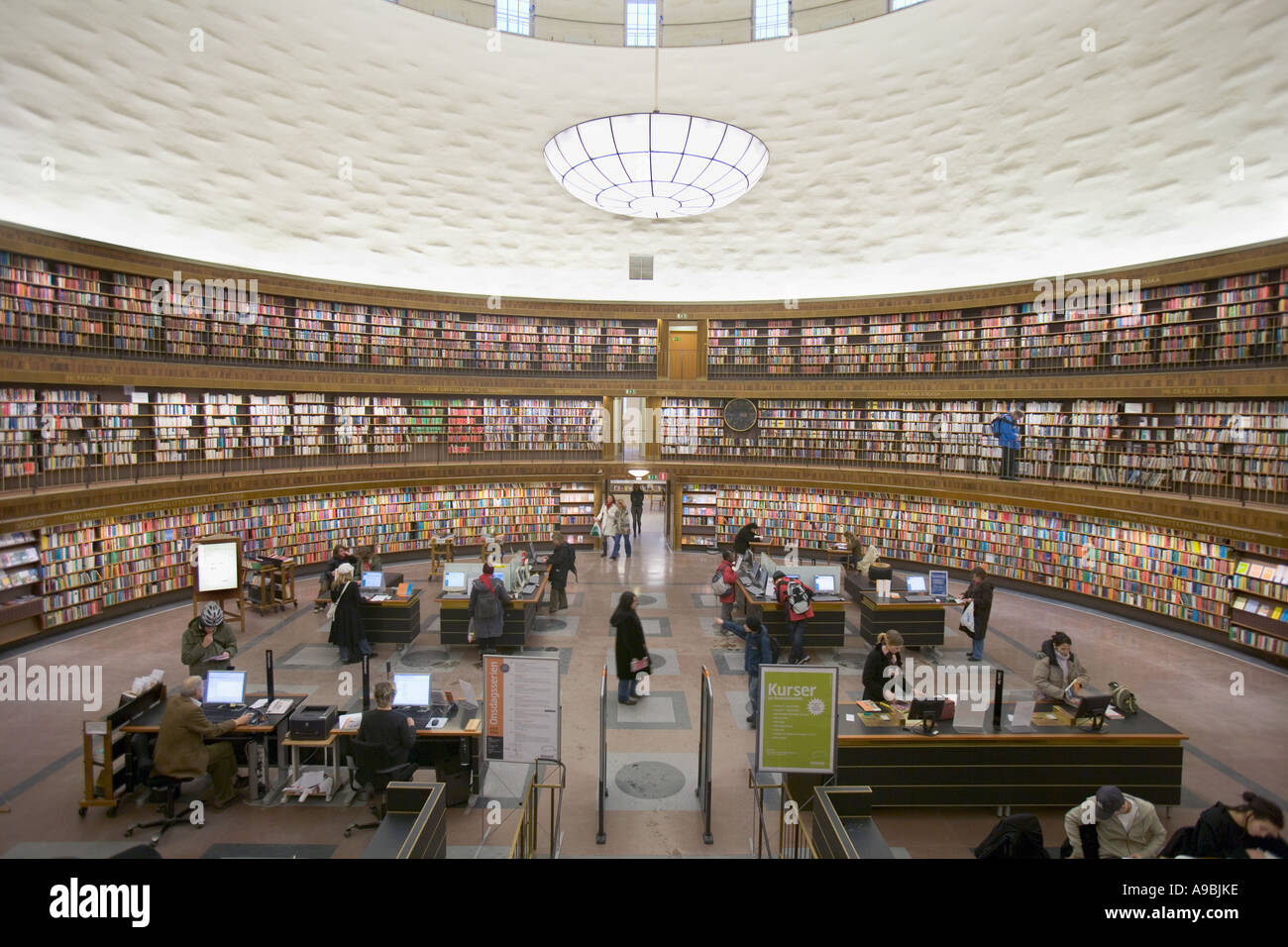INTERIOR OF STOCKHOLM PUBLIC LIBRARY ARCHITECT GUNNAR ASPLUND 1928 ...
