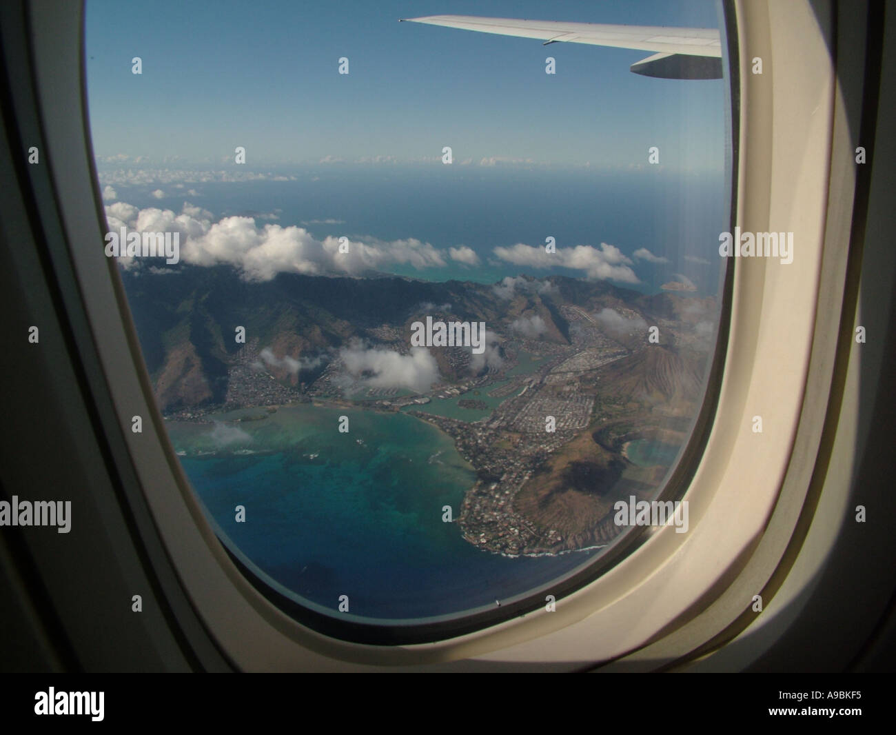 Oahu island from the plane hi-res stock photography and images - Alamy