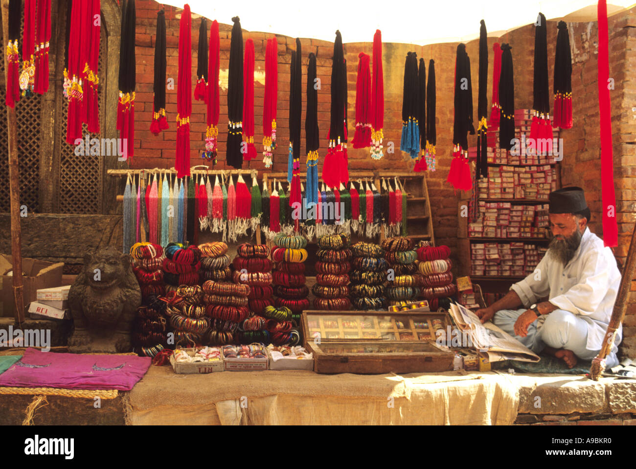 Wool and silk market stall in Pakistani traditional market Pakistan ...