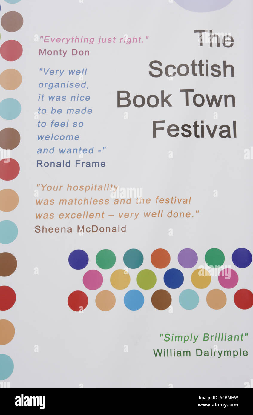 Sign for the Scottish Book Town Festival at Wigtown Scotlands National ...