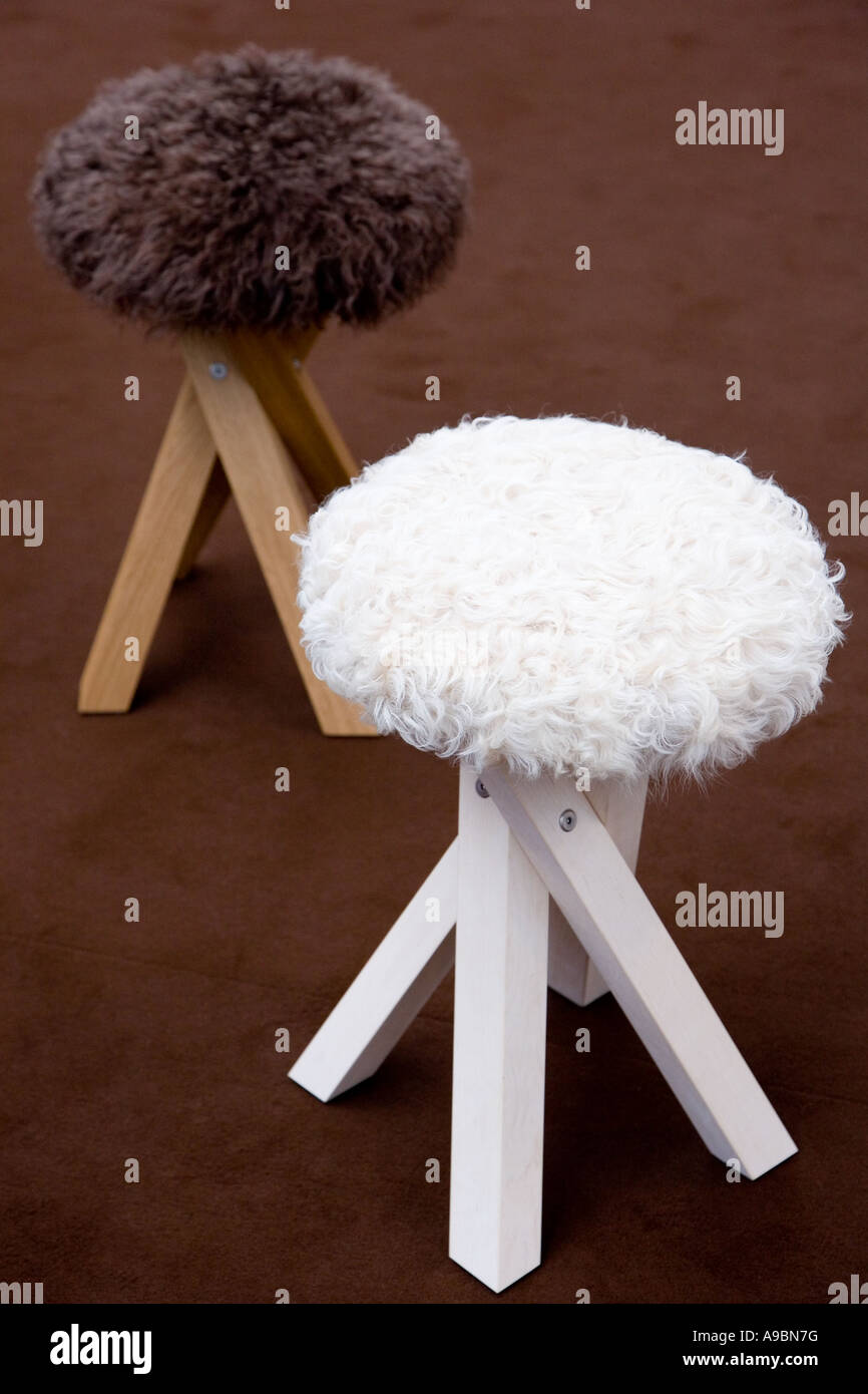 Small designer stools Stock Photo - Alamy