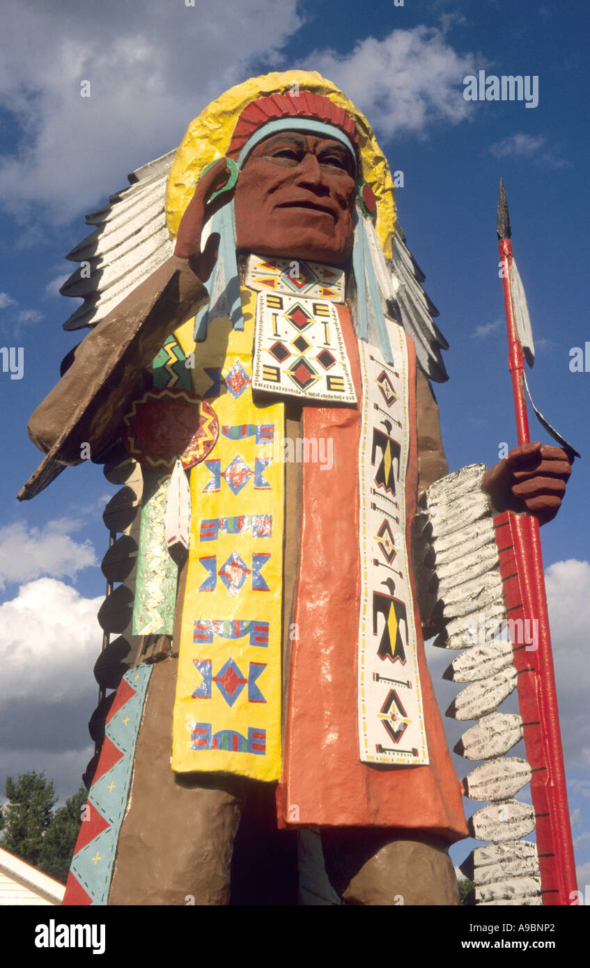 Wooden Indian outside tourist shops on the Mohawk Trail Massachusetts ...