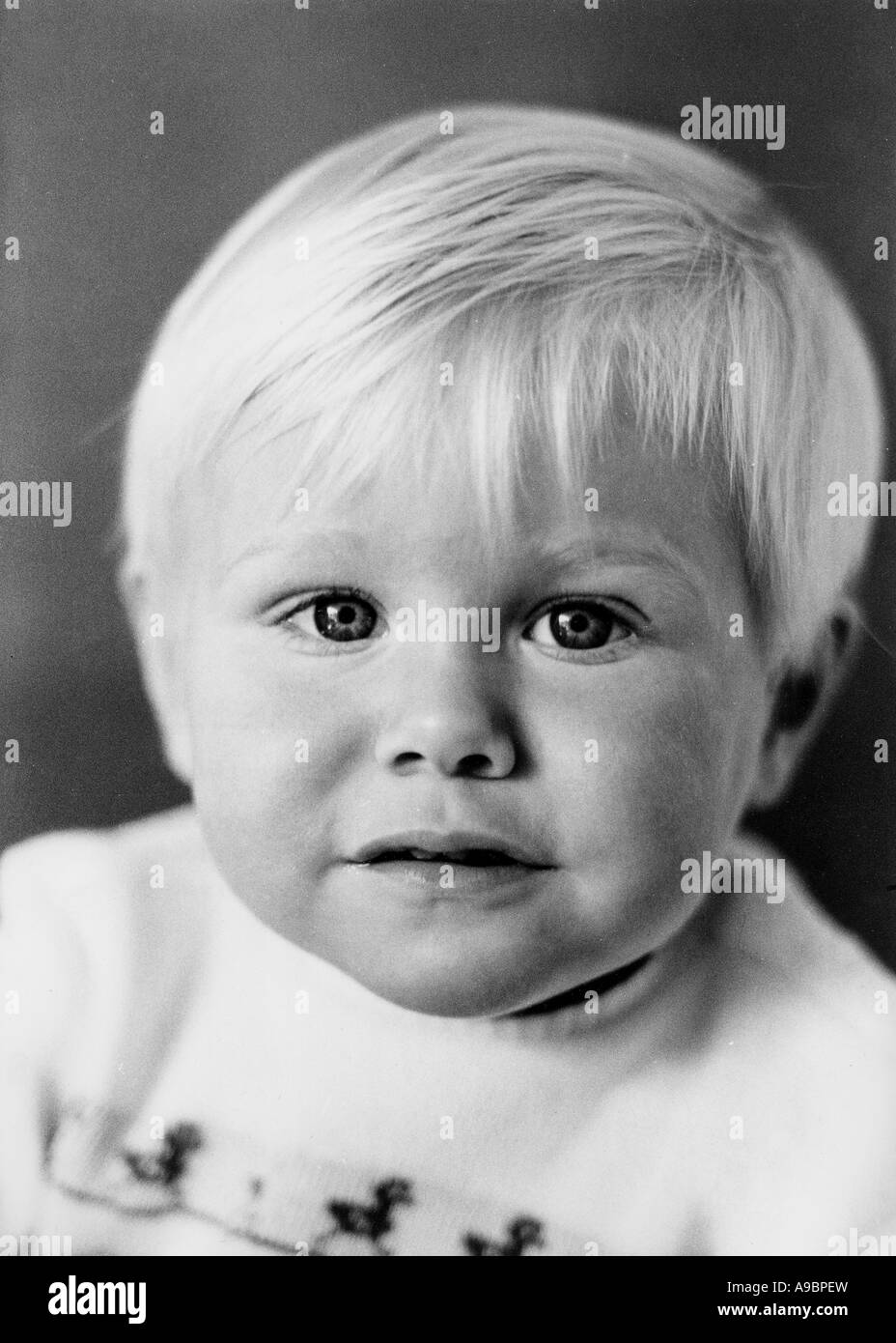 Child with blond hair Black and White Stock Photos & Images - Alamy