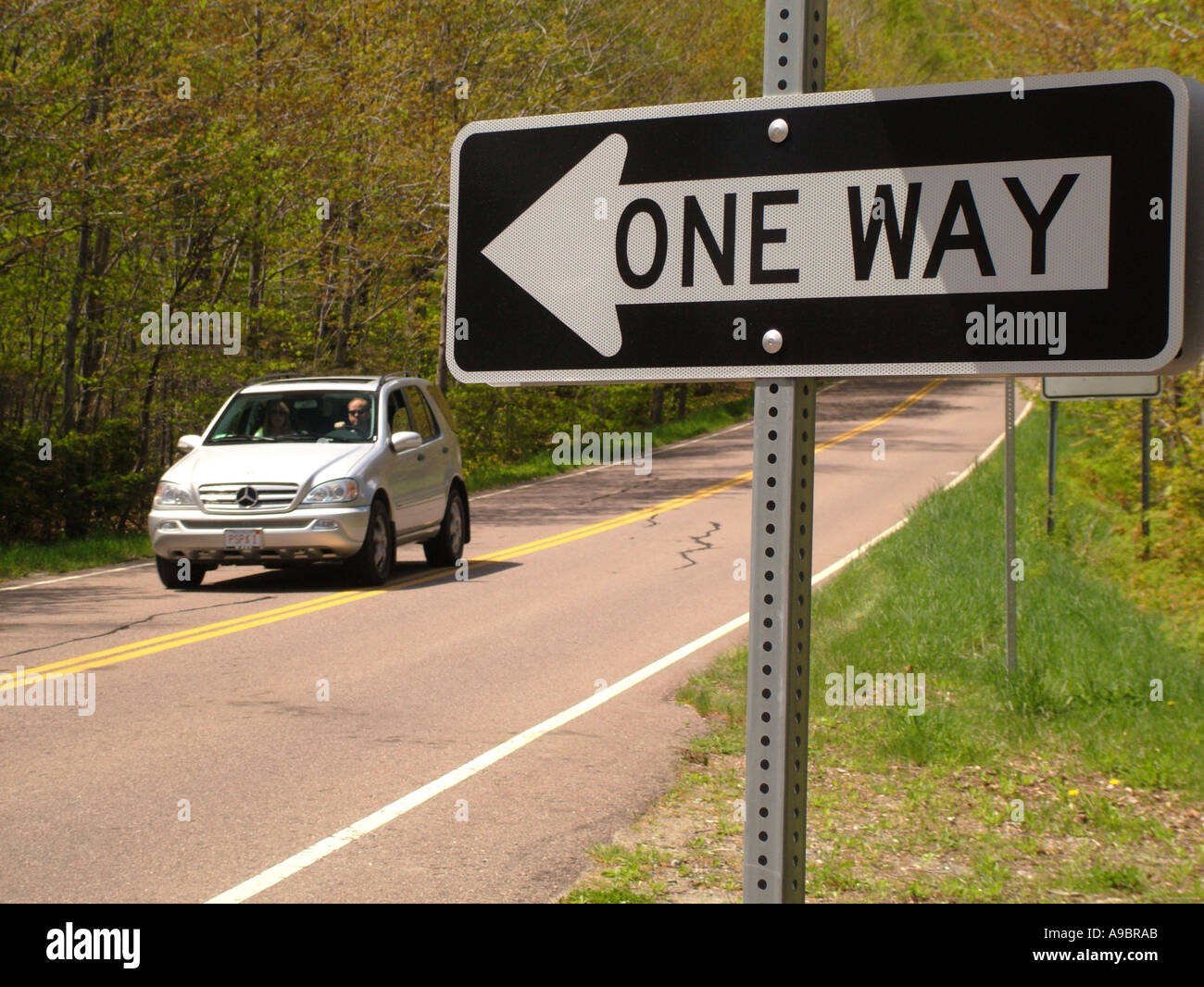 AJD42755, road signs, One Way Stock Photo - Alamy