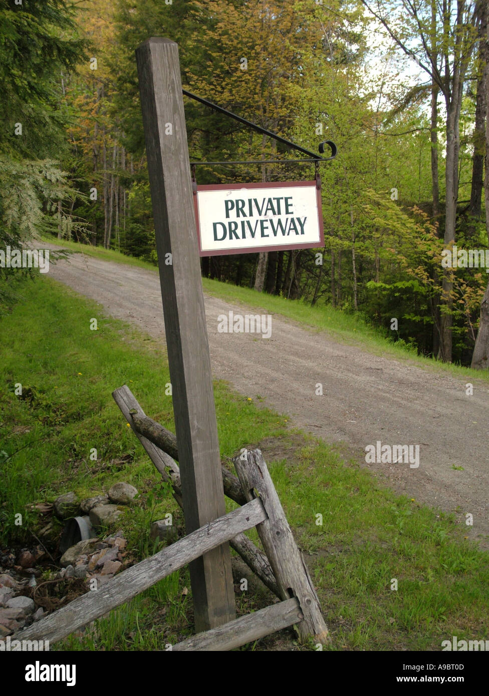 AJD42772, road sign, Private Driveway Stock Photo - Alamy
