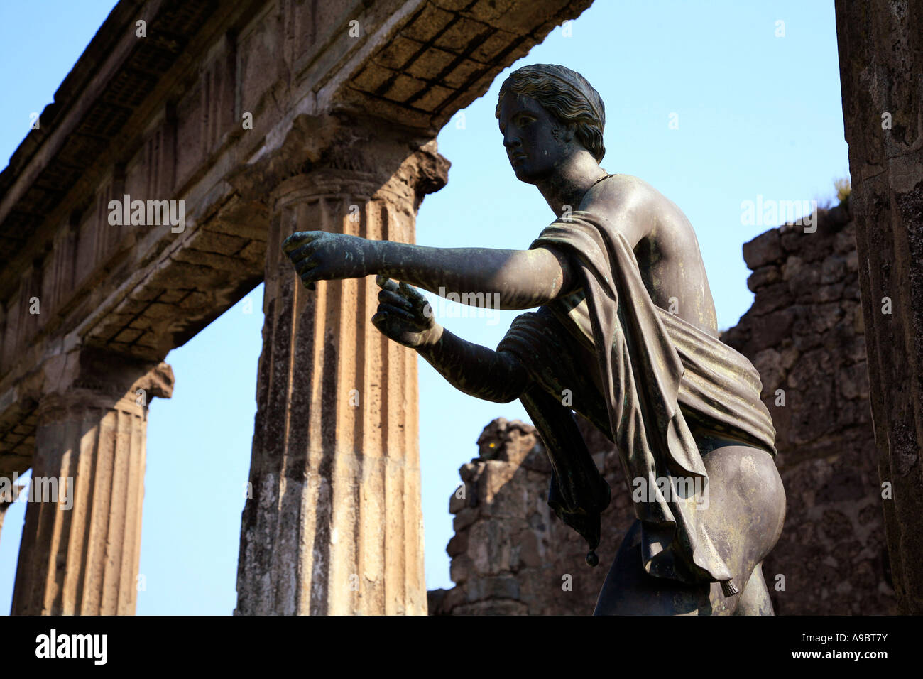 Status of Apollo in Temple of Apollo, Pompeii Stock Photo - Alamy