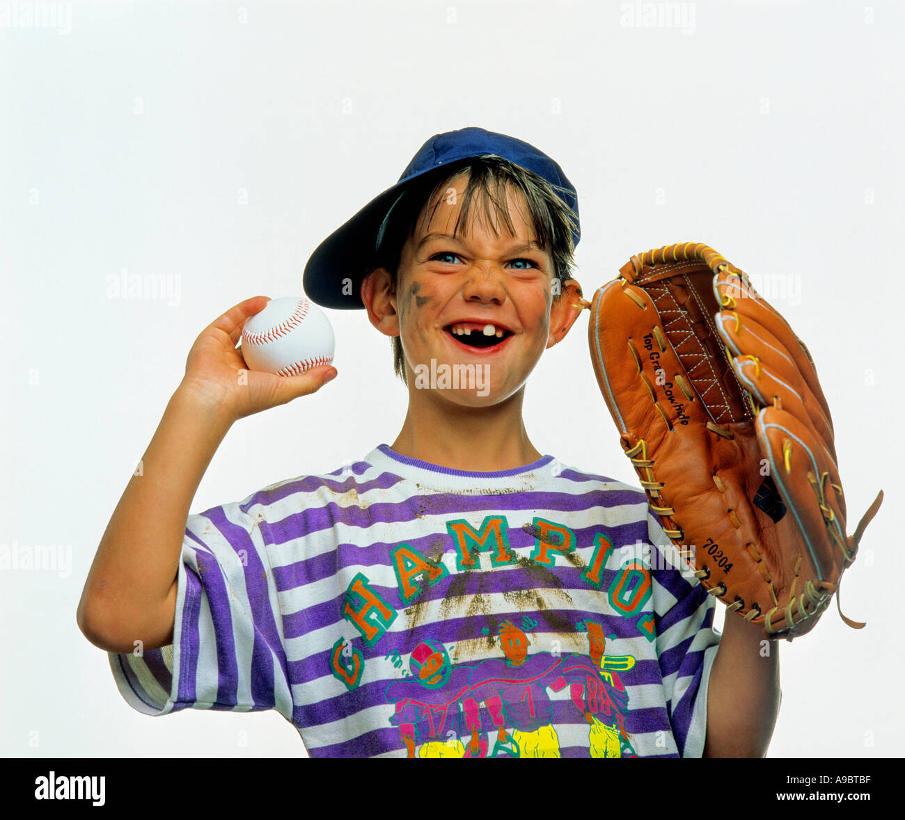 portrait of little baseball pitcher Stock Photo - Alamy