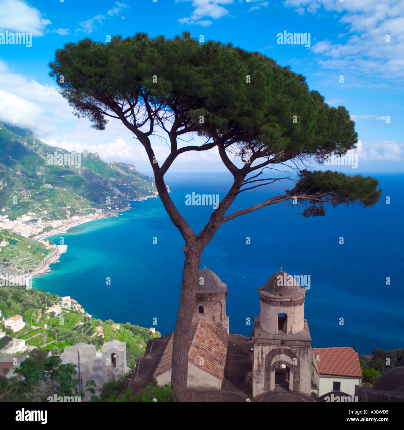 Amalfi coast from Villa Rufolo Ravello Stock Photo - Alamy