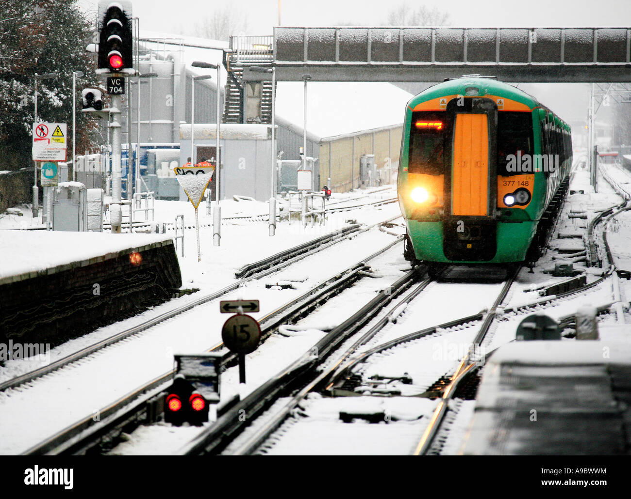 Train Station London Platform Snow High Resolution Stock Photography ...
