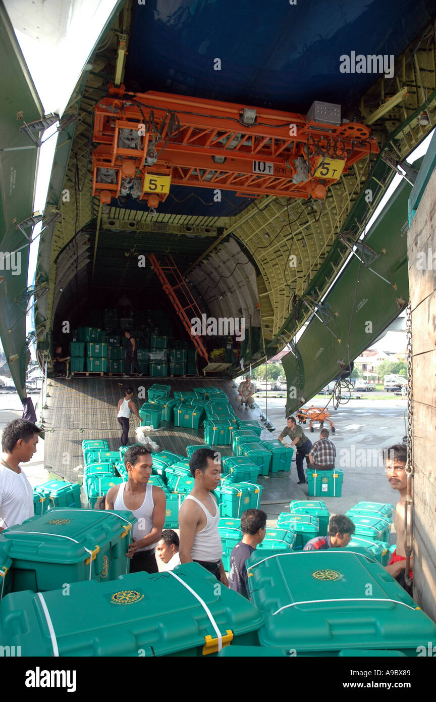 British public donated tsunami aid being transported on an Antanov 124 ...