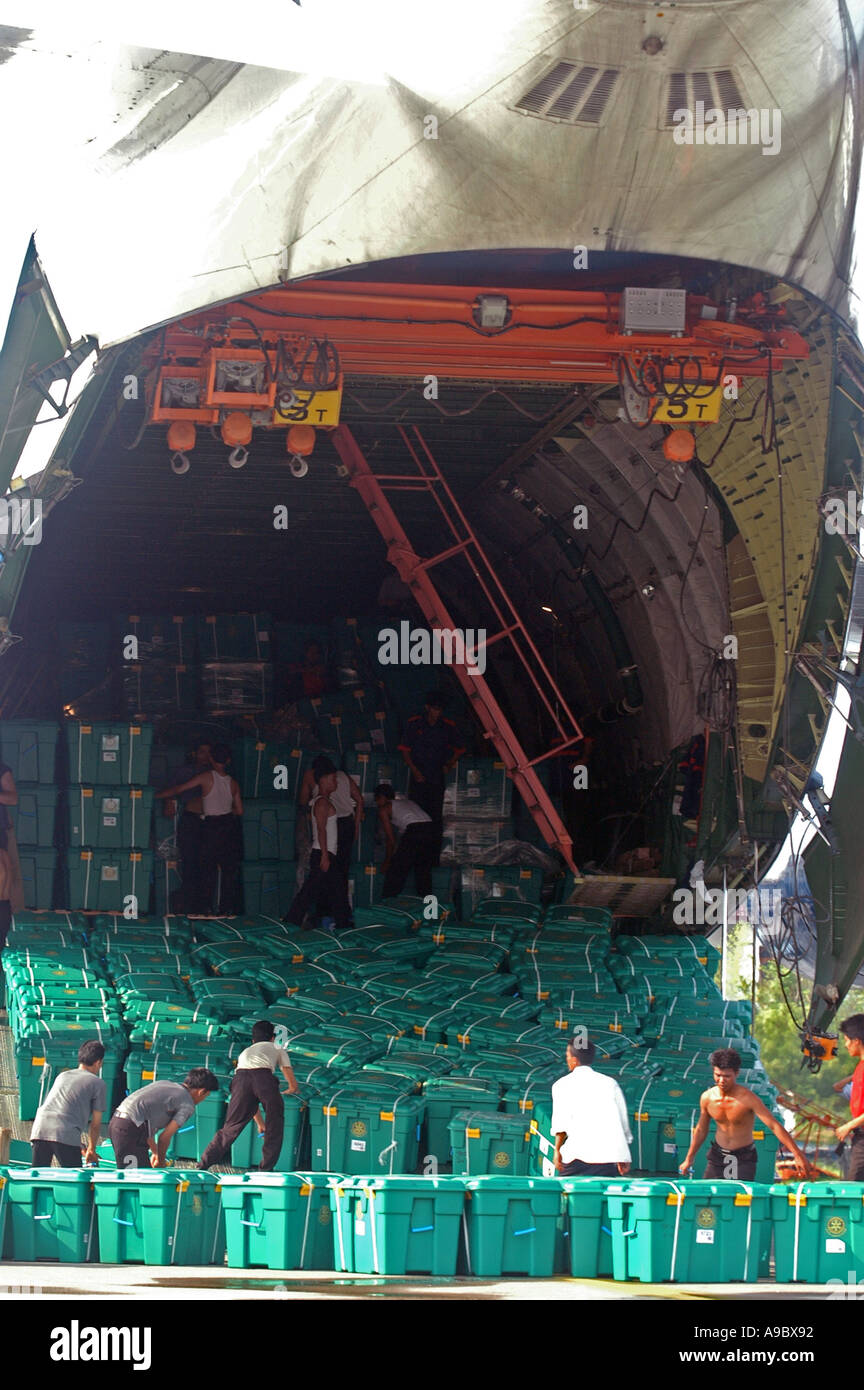 British public donated tsunami aid being transported on an Antanov 124 ...