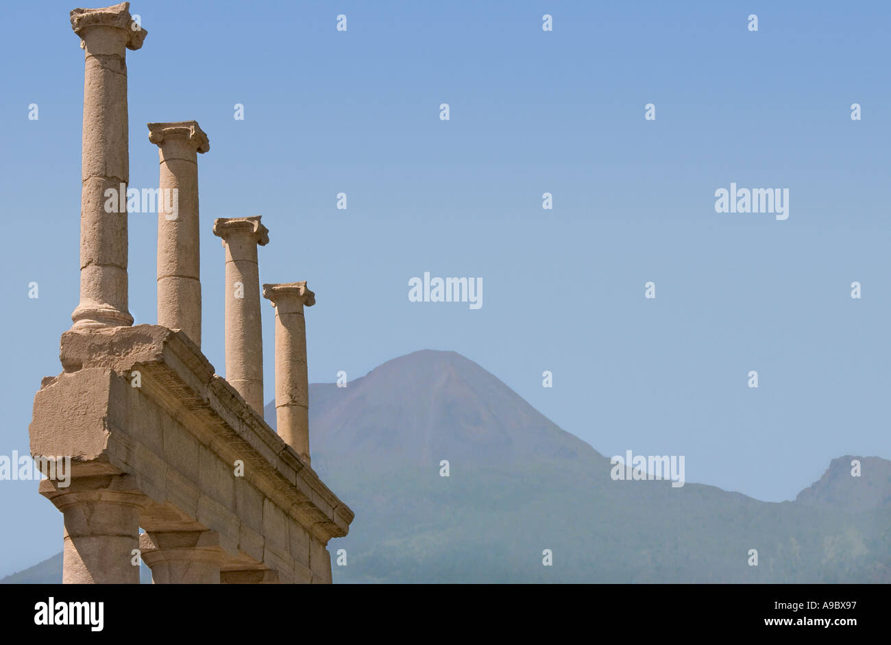 Mount Vesuvius and ruins Pompeii Italy Stock Photo - Alamy