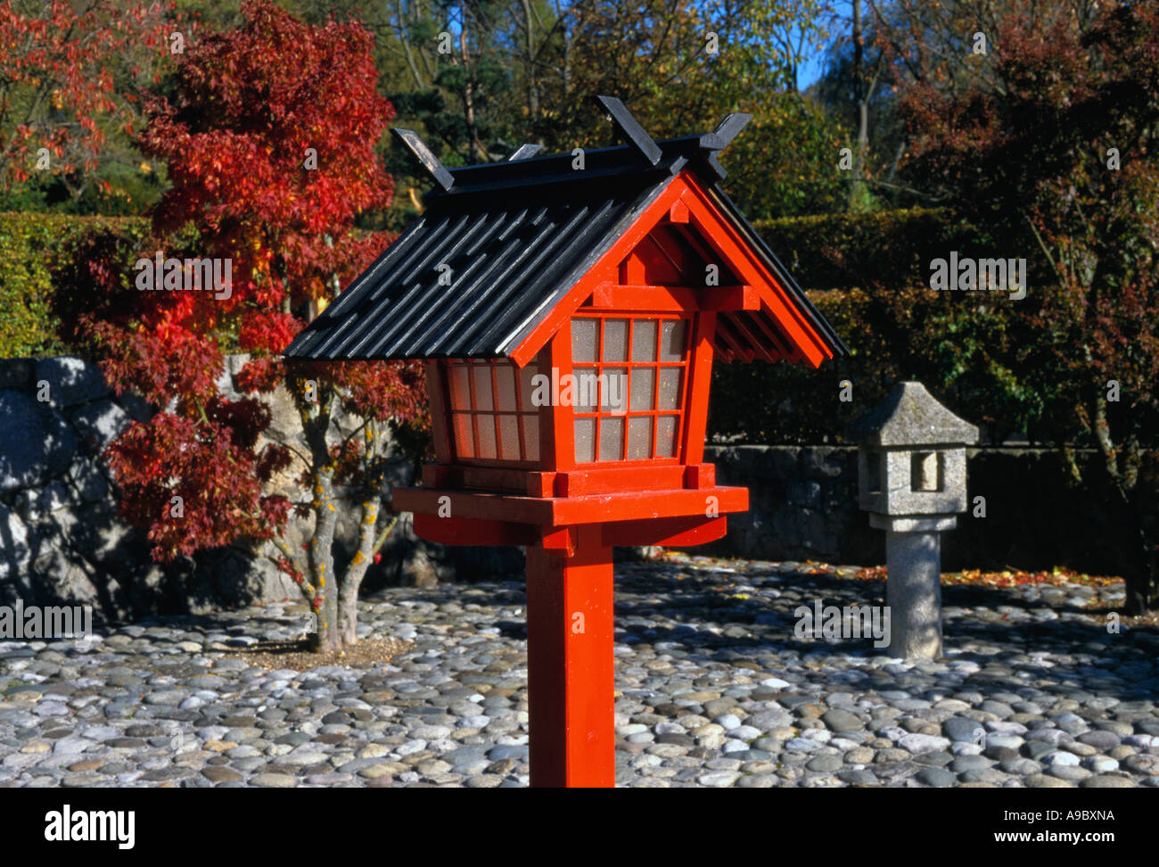 Japanese shrine lamp in Westpark Munich germany Stock Photo - Alamy