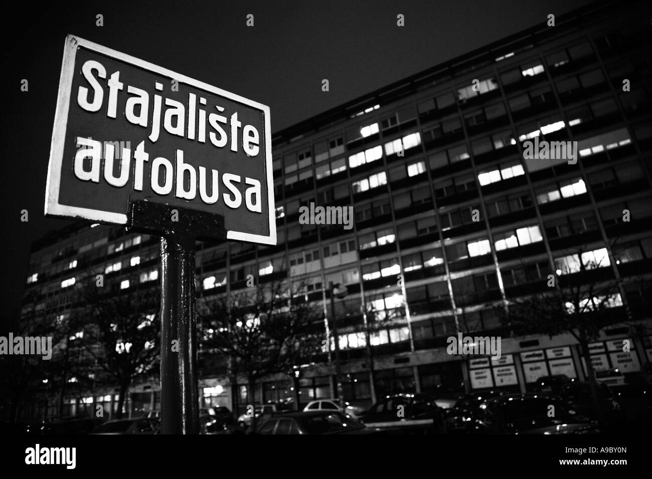 Sign for bus stop in suburban Zagreb Croatia Stock Photo - Alamy