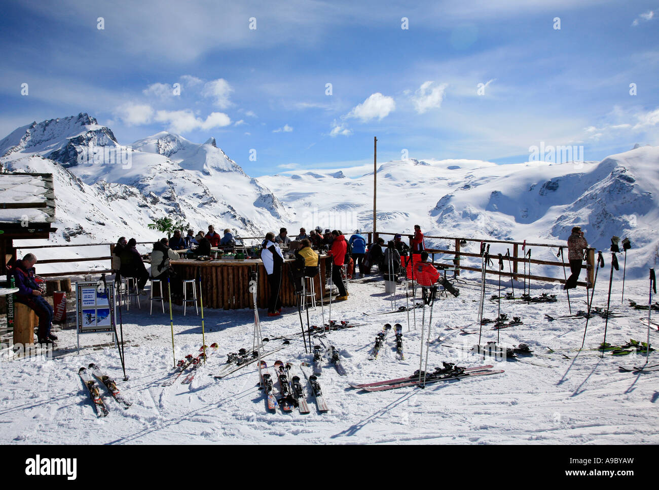 Bar at top of Rothorn, Zermatt, Switzerland Stock Photo - Alamy
