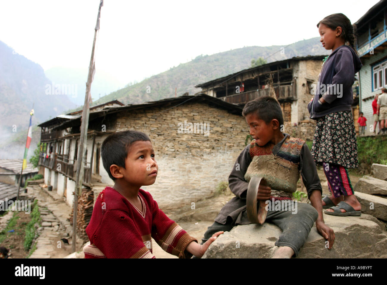 View Nepal Mountains Children High Resolution Stock Photography and ...