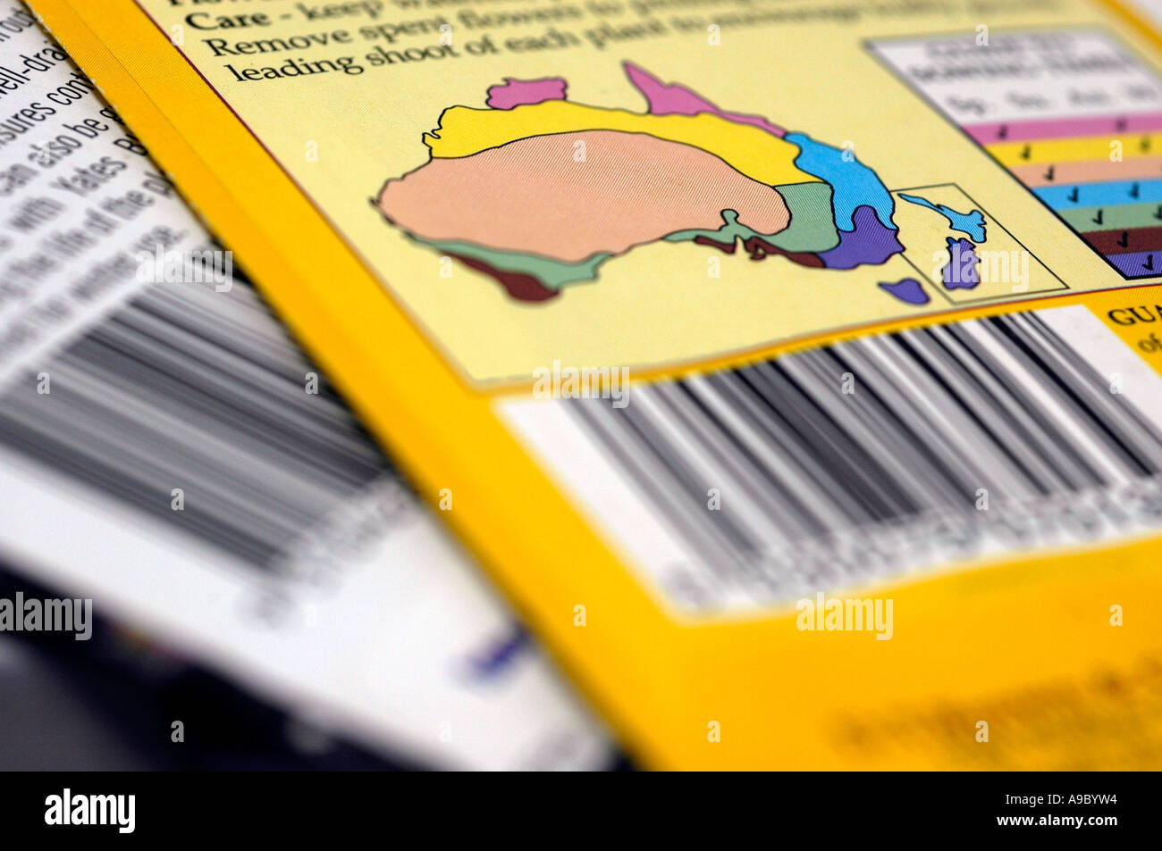 Map of growing zones in Australia and New Zealand on the back of a ...