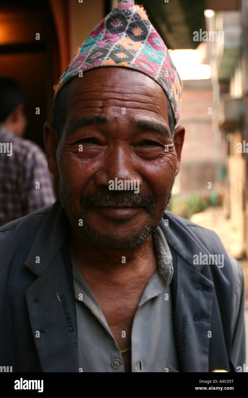 Old Nepalese man Stock Photo - Alamy