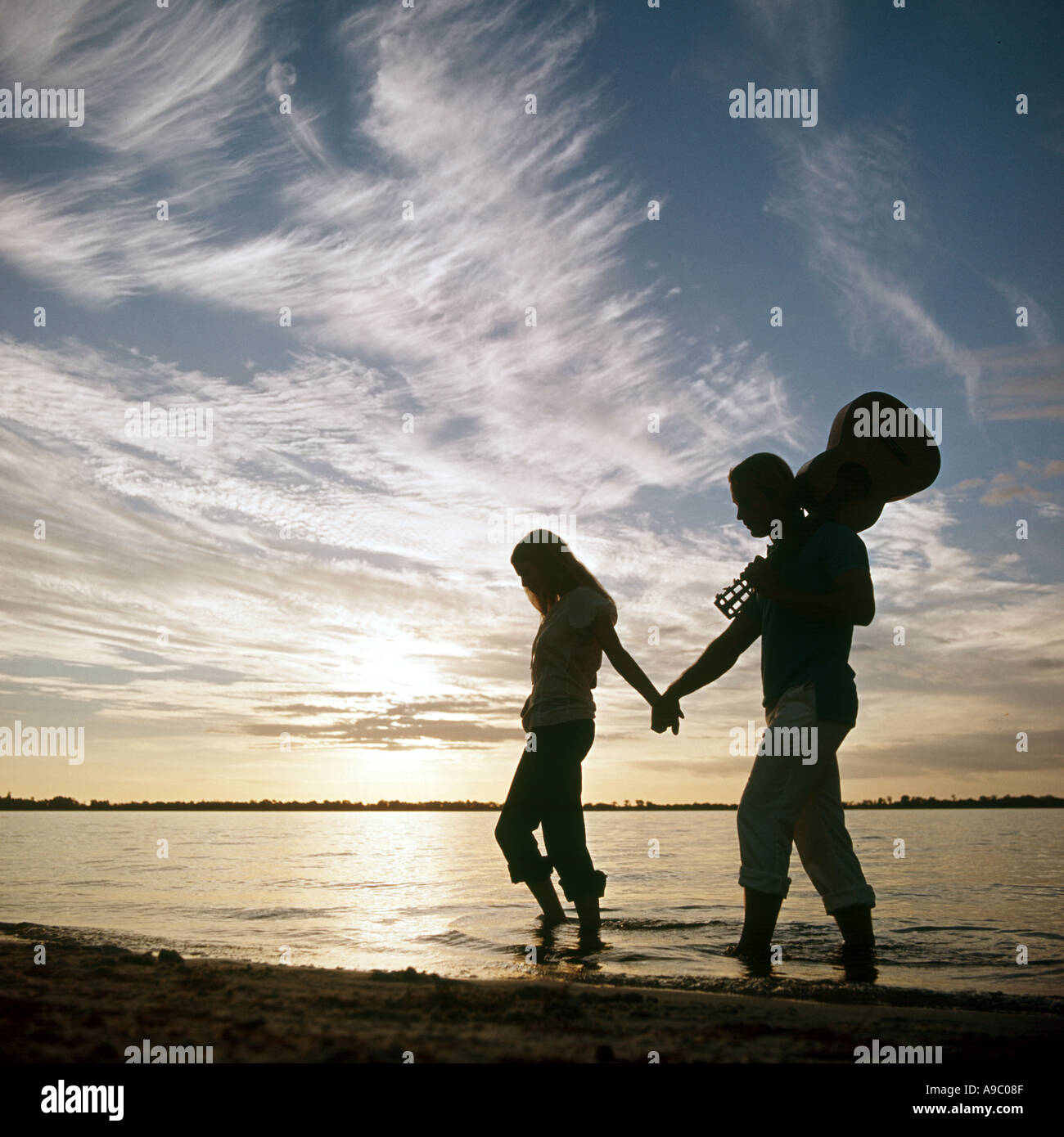 Guitar at sunset hi-res stock photography and images - Alamy
