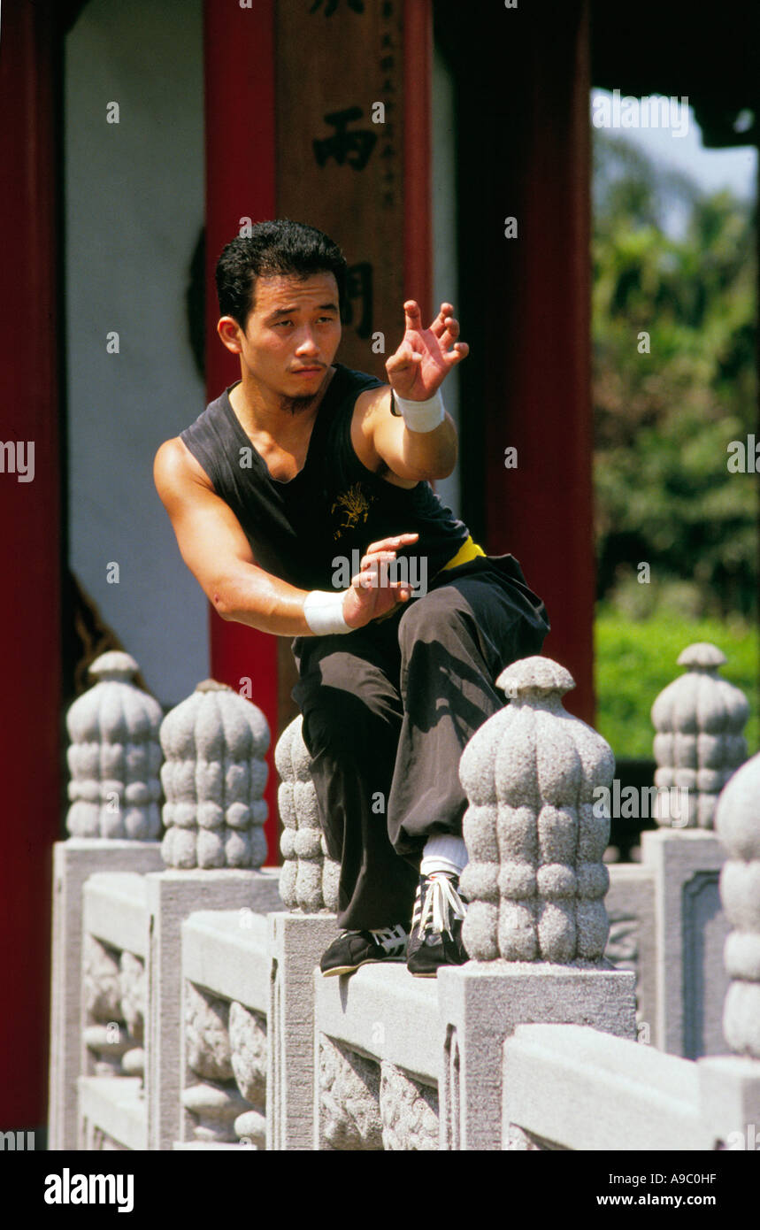 Chinese Kung Fu master performed in Taipei New park taipei Taiwan Stock ...