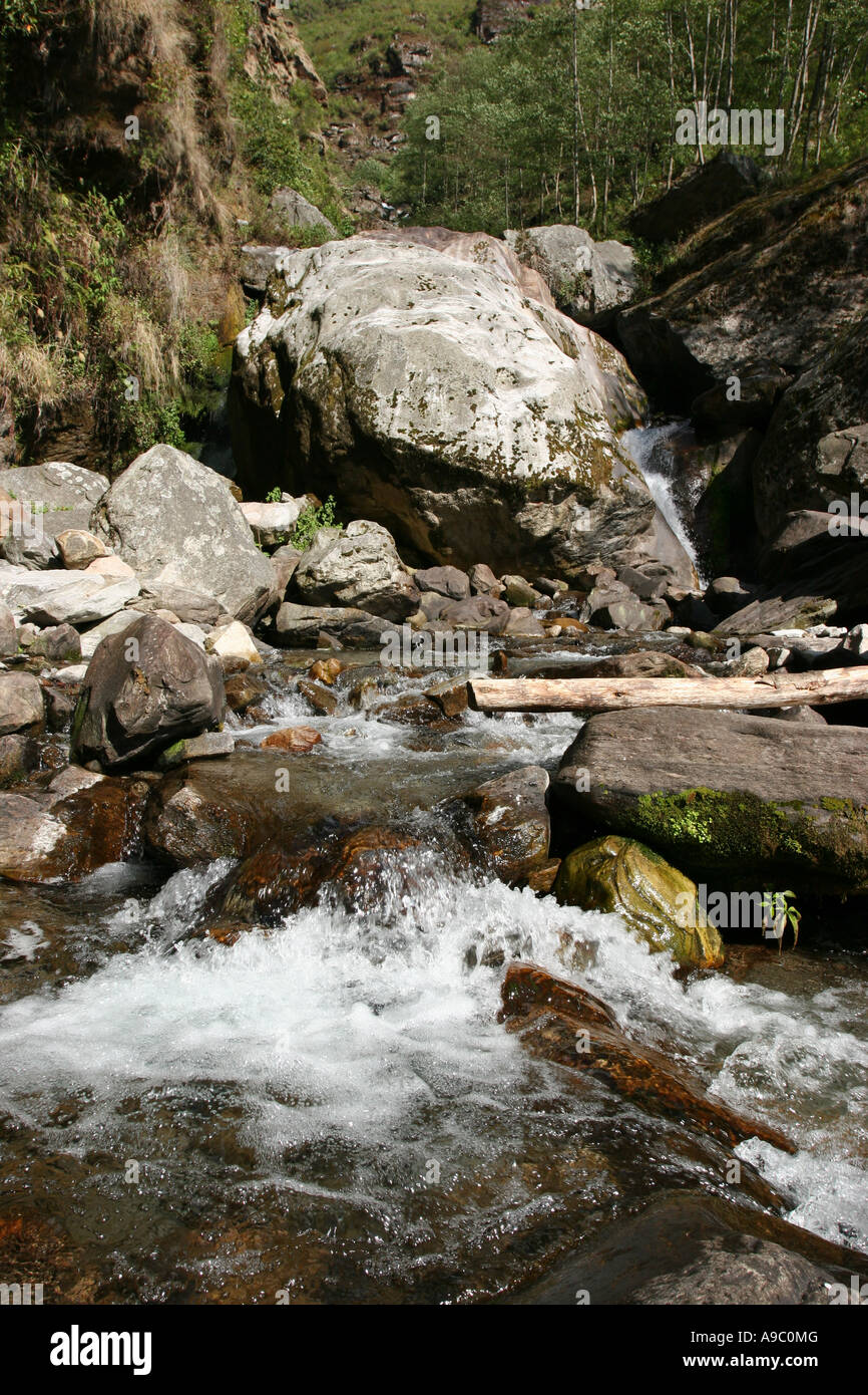 Waterfall and rocks Nepal Stock Photo - Alamy