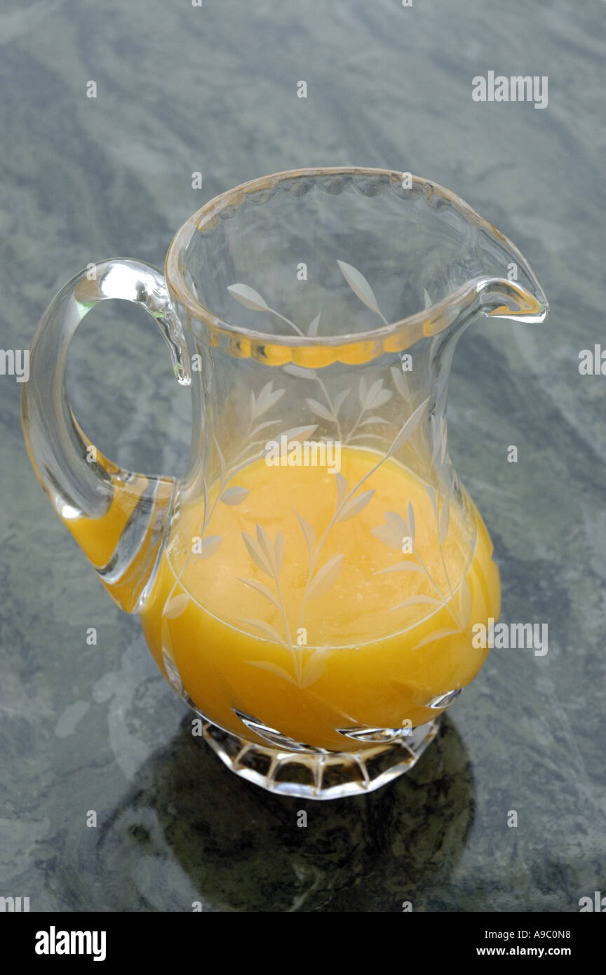 Glass Pitcher of Orange Juice Stock Photo - Alamy