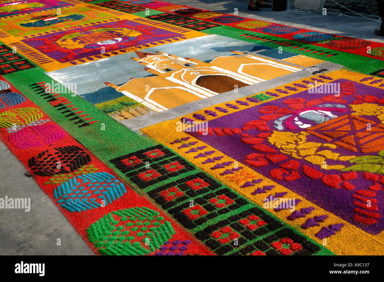 Carpet for Easter Processions in Antigua, Guatemala Stock Photo - Alamy