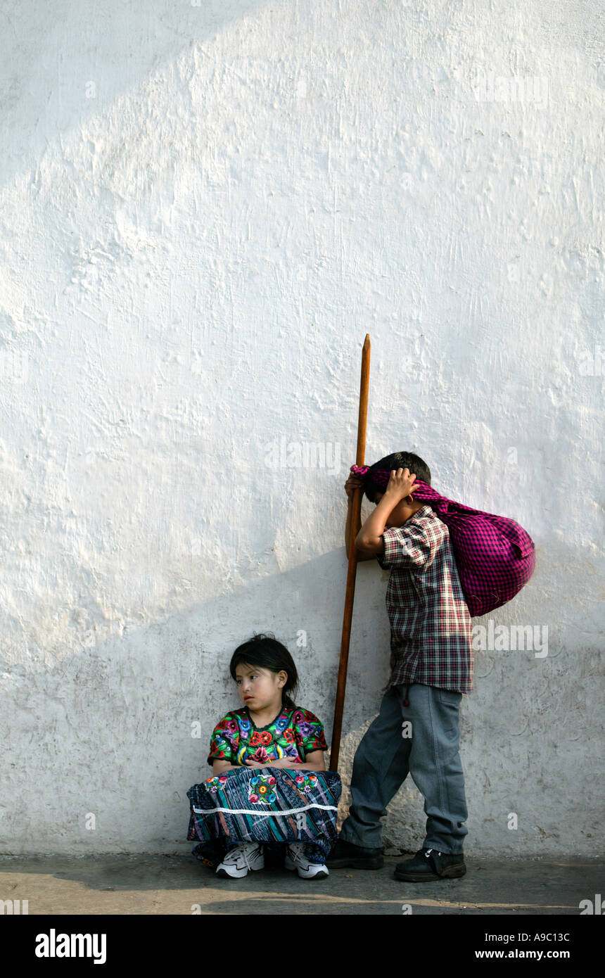 Mayan Children on Street Antigua , Guatemala Stock Photo - Alamy