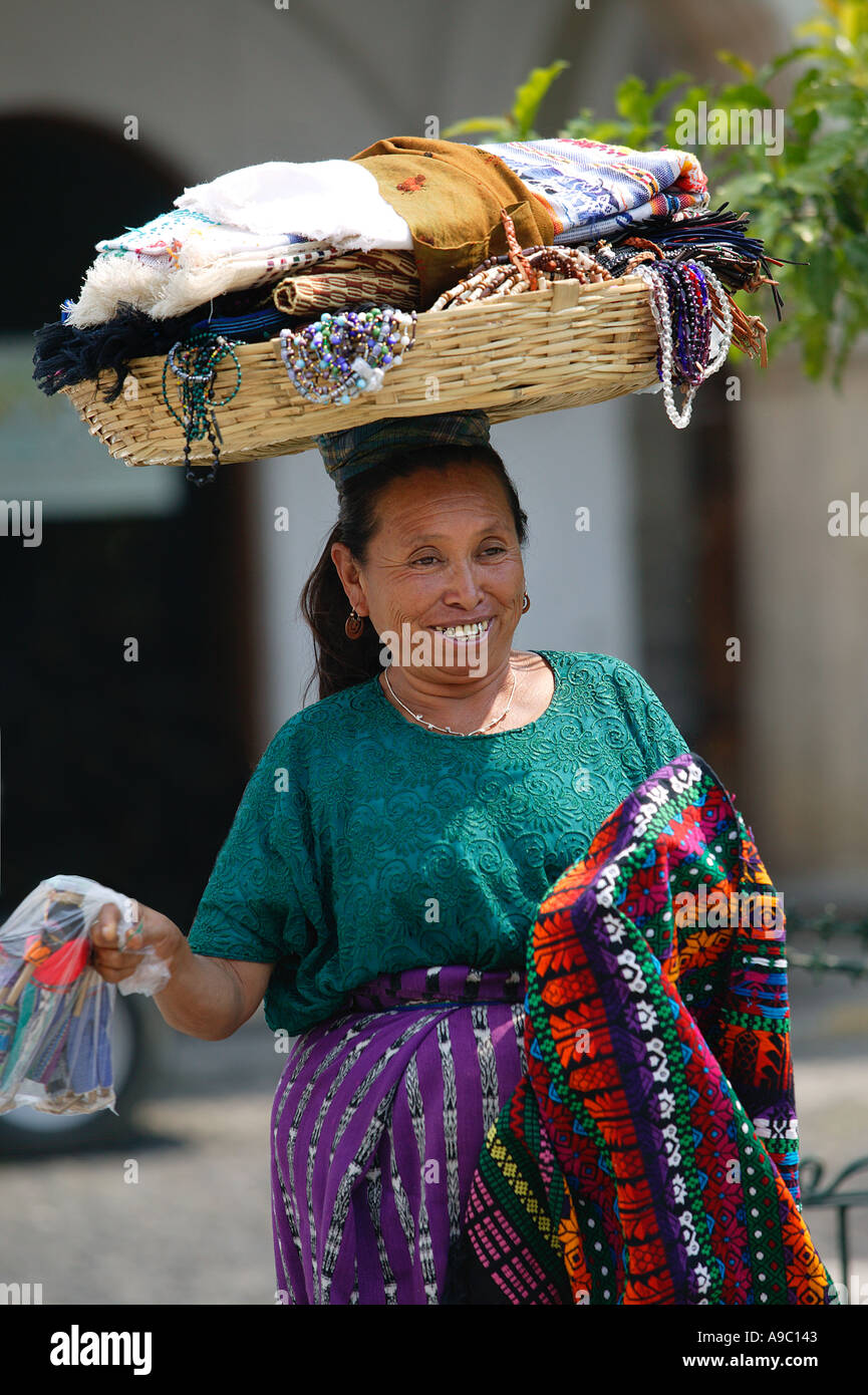 Mayan Woman Selling Goods in Antigua, Guatemala Stock Photo - Alamy