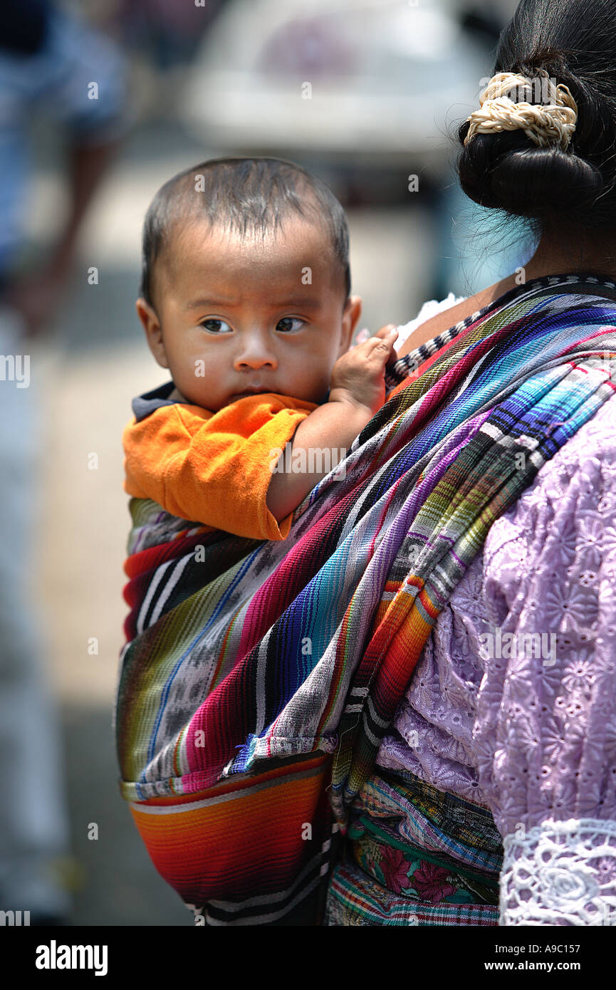 Young Mayan Child with Mother Stock Photo - Alamy