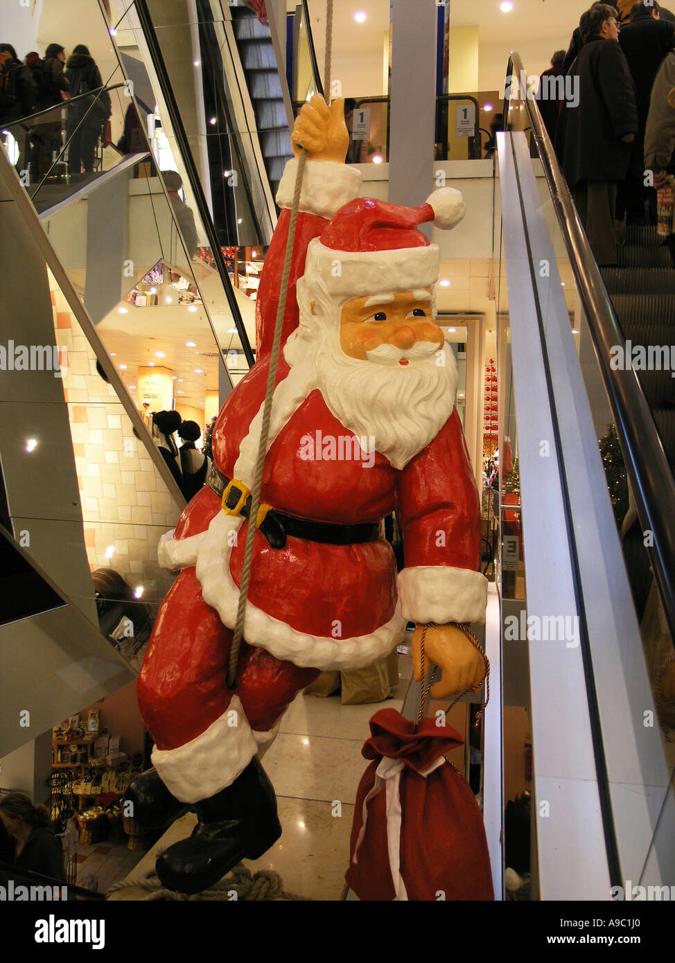 Santa Claus figure at Department store Stock Photo - Alamy