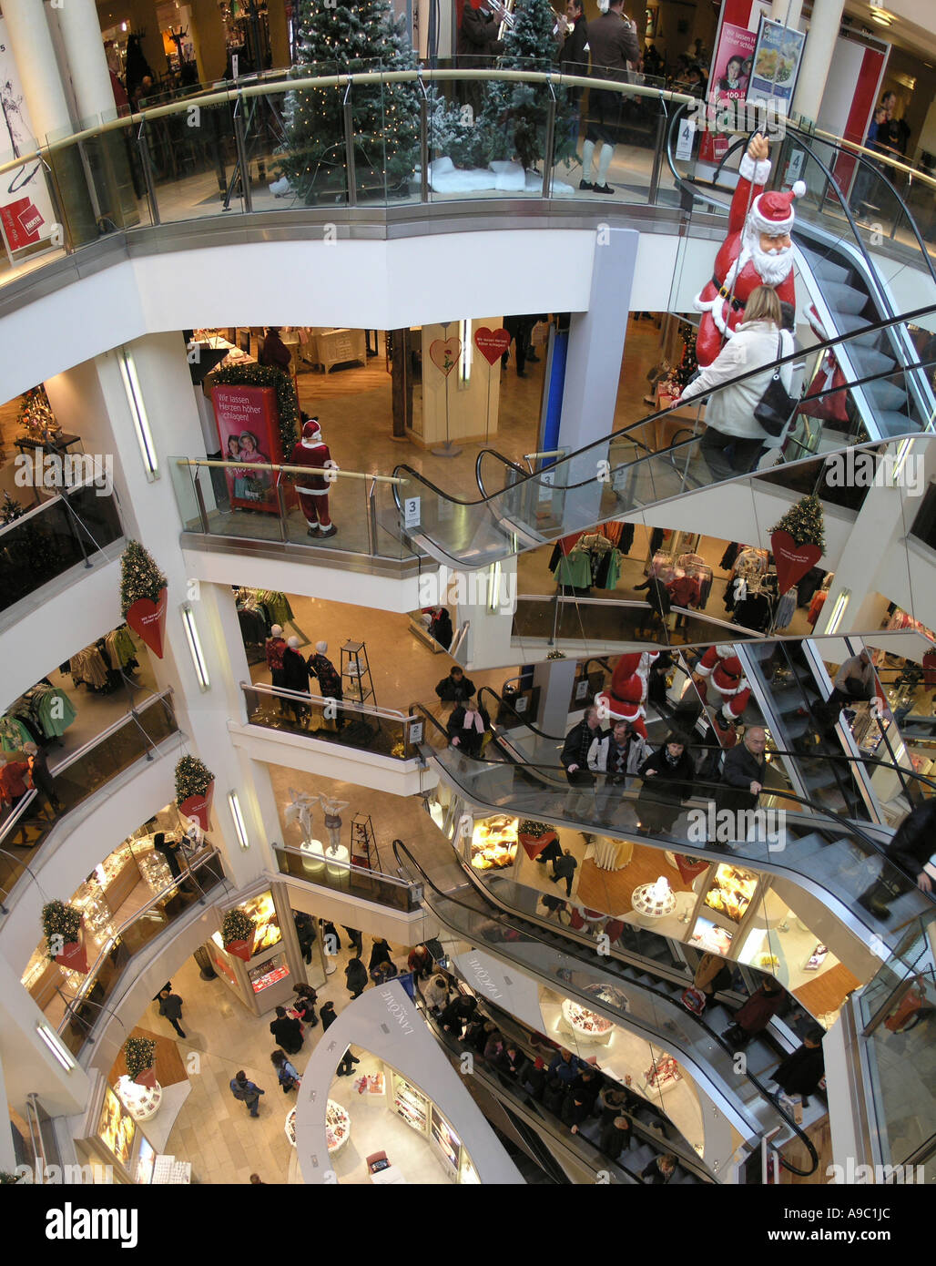 Panorama Hertie interior Department store Munich Munchen bavaria ...