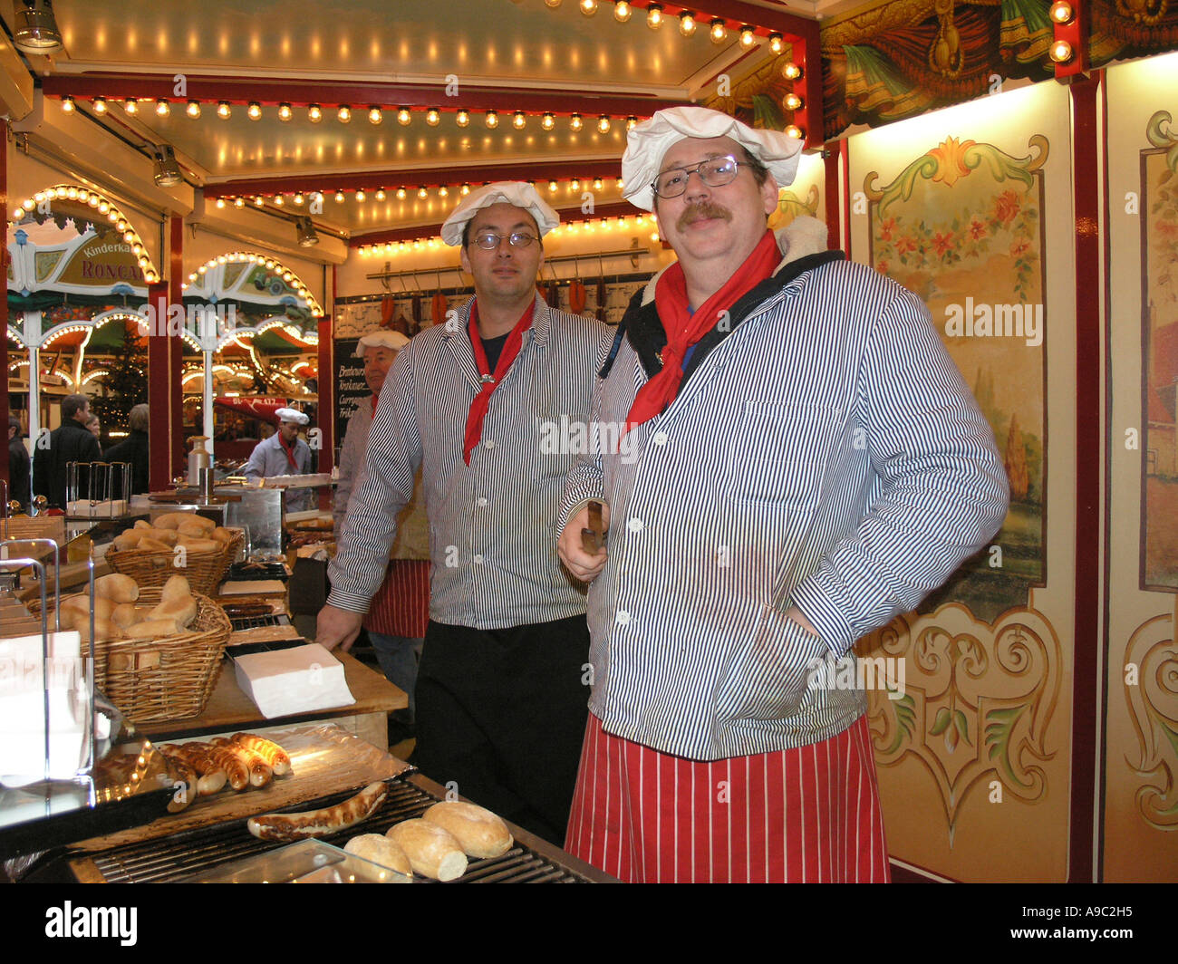 Bratwurst sausage christmas market Hamburg Germany Stock Photo - Alamy