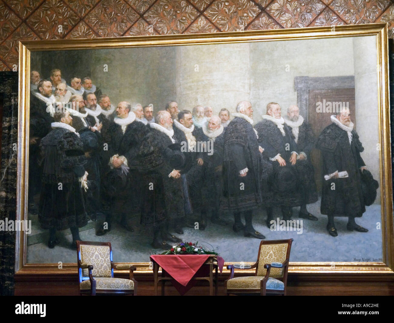 Burgermeister mayor portrait Hamburger Rathaus townhall Hamburg Germany ...