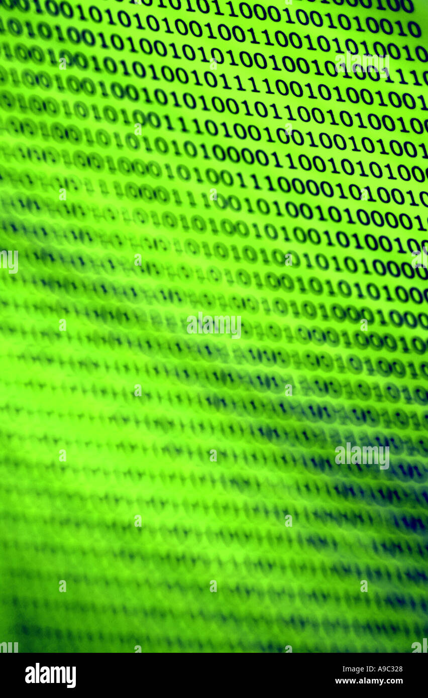 Vertical color concept image of binary code Stock Photo - Alamy