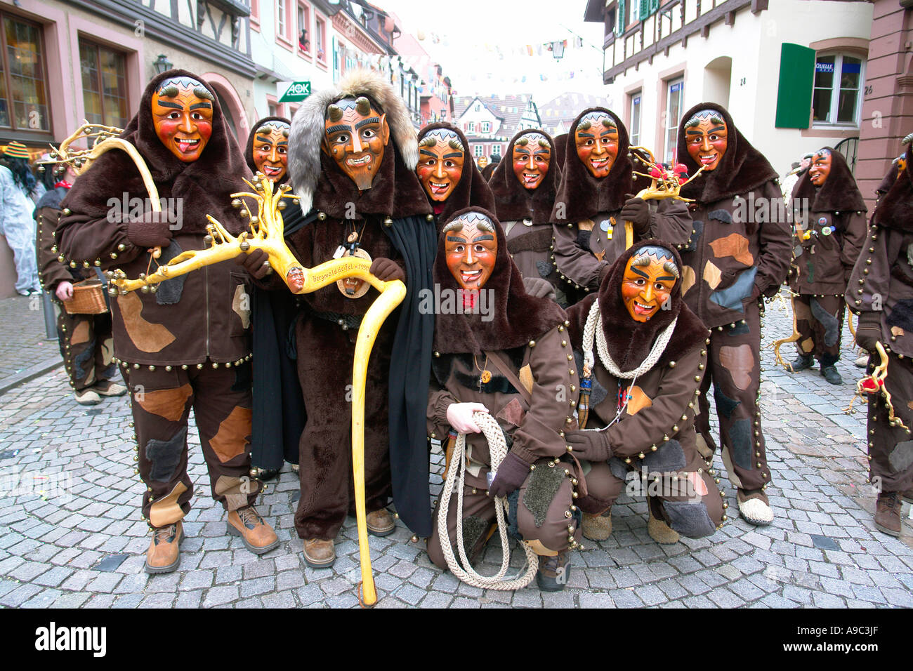 Devil Carneval parade in Baden Württemberg Germany Stock Photo - Alamy