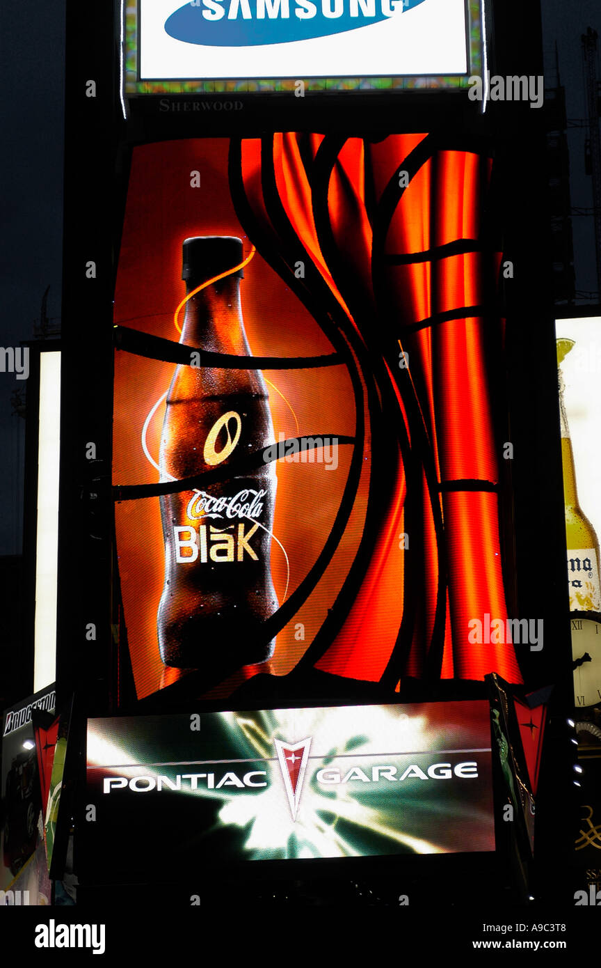 Coca Cola s illuminated high tech sign in Times Square promotes their ...