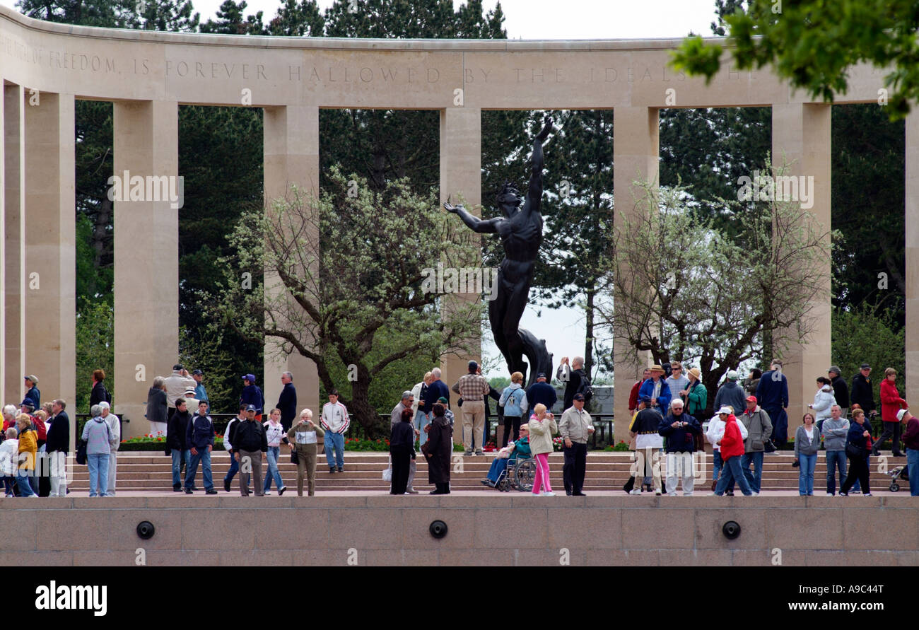 American Cemetery Normandy France Memorial Colonnade Stock Photo - Alamy