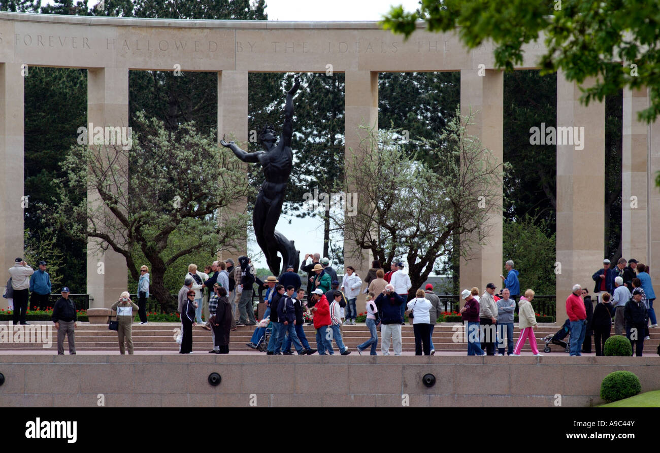 American Military Cemetery Normandy France Memorial Colonnade Stock ...