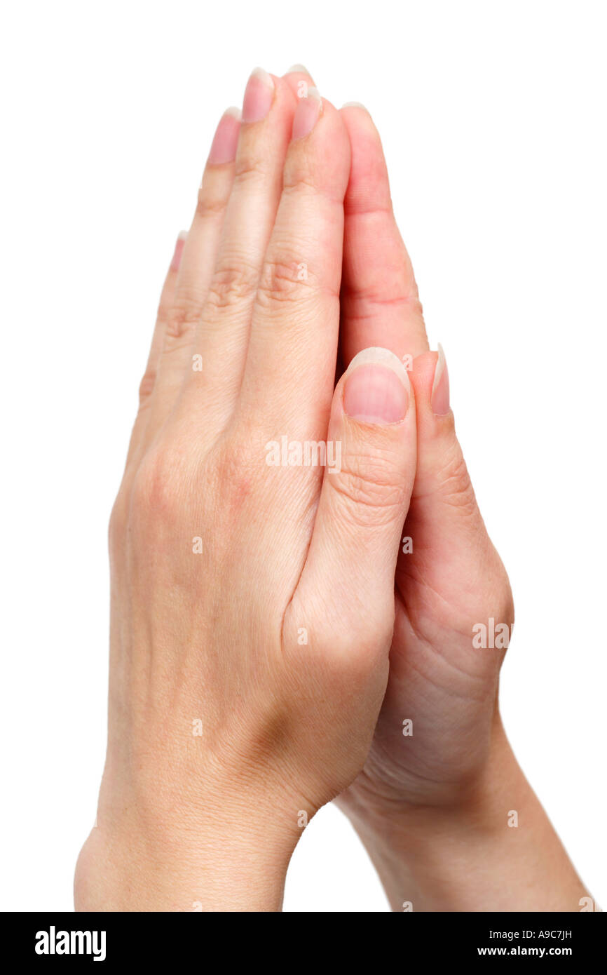 Hands together in prayer hi-res stock photography and images - Alamy
