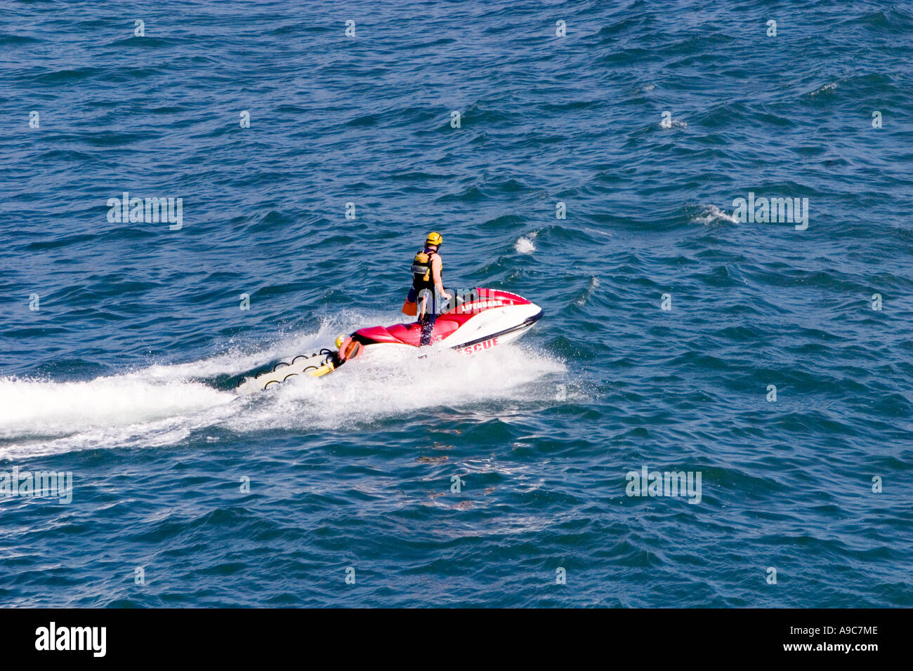 Surf Rescue Lifeguard On Watercraft Stock Photo - Alamy