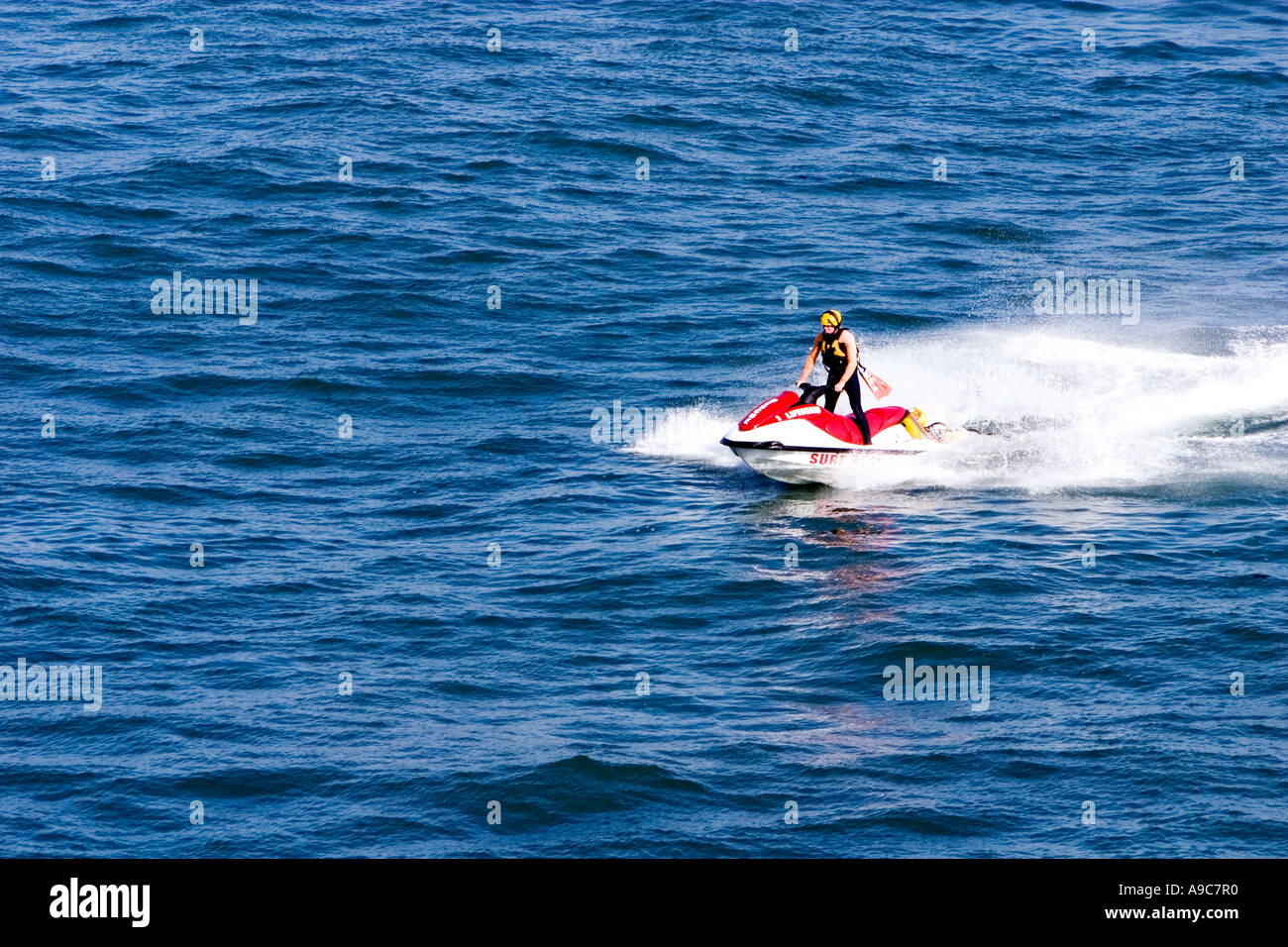 Surf Rescue Lifeguard On Watercraft Stock Photo - Alamy