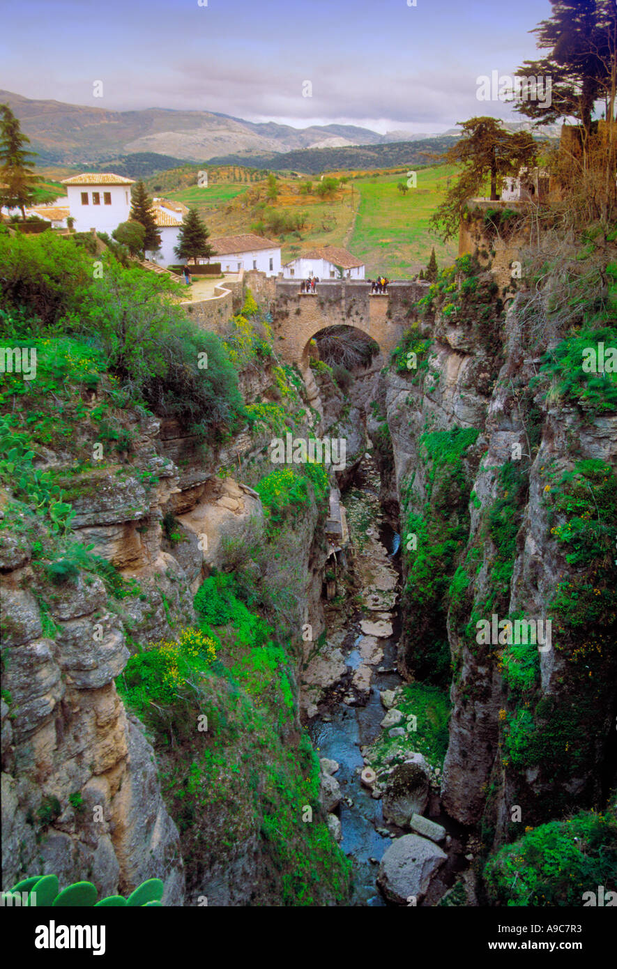 Stone bridge gorge Puento Nuevo Ronda Andalusia Spain Stock Photo - Alamy