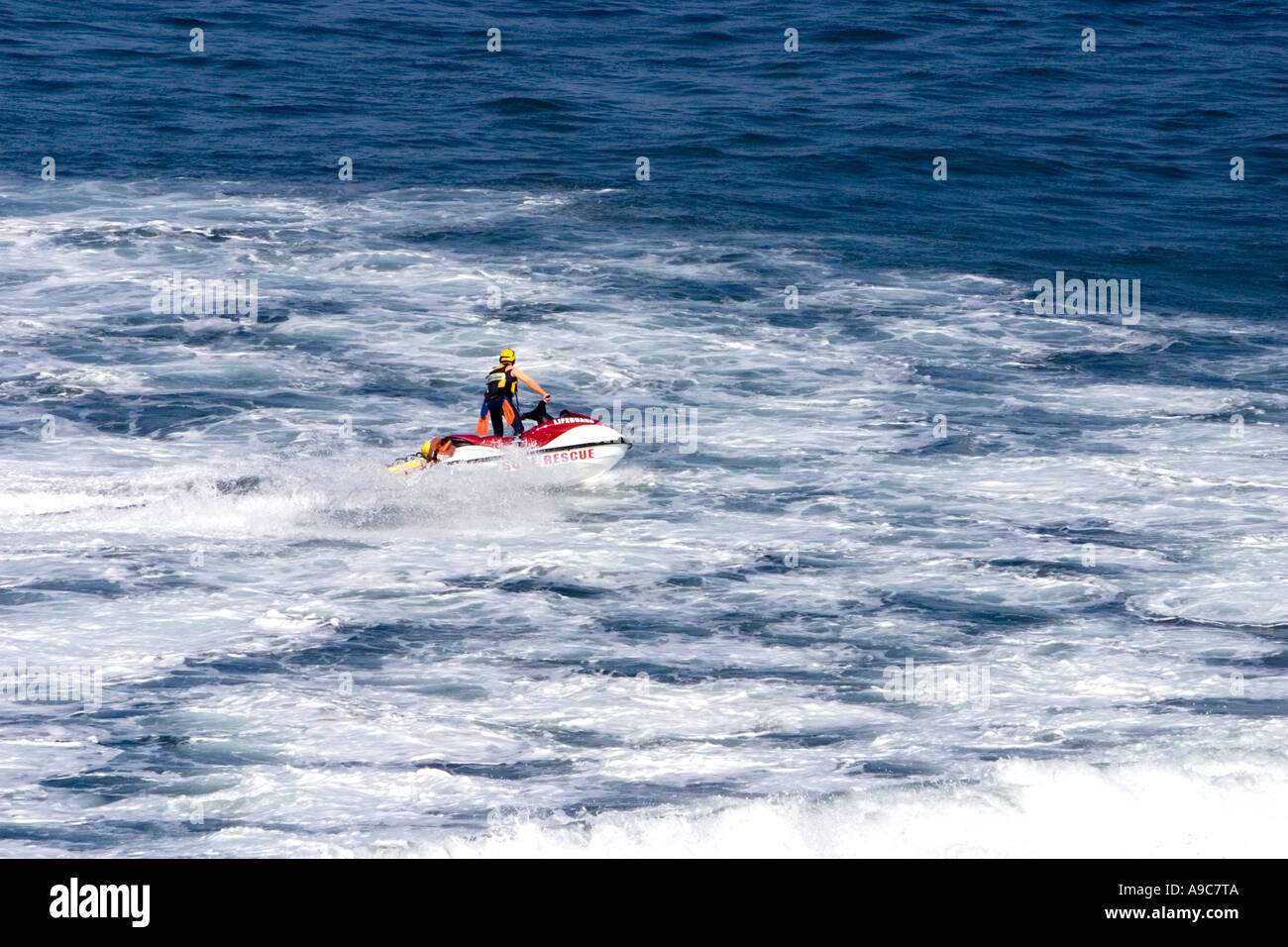 Surf Rescue Lifeguard On Watercraft Stock Photo - Alamy