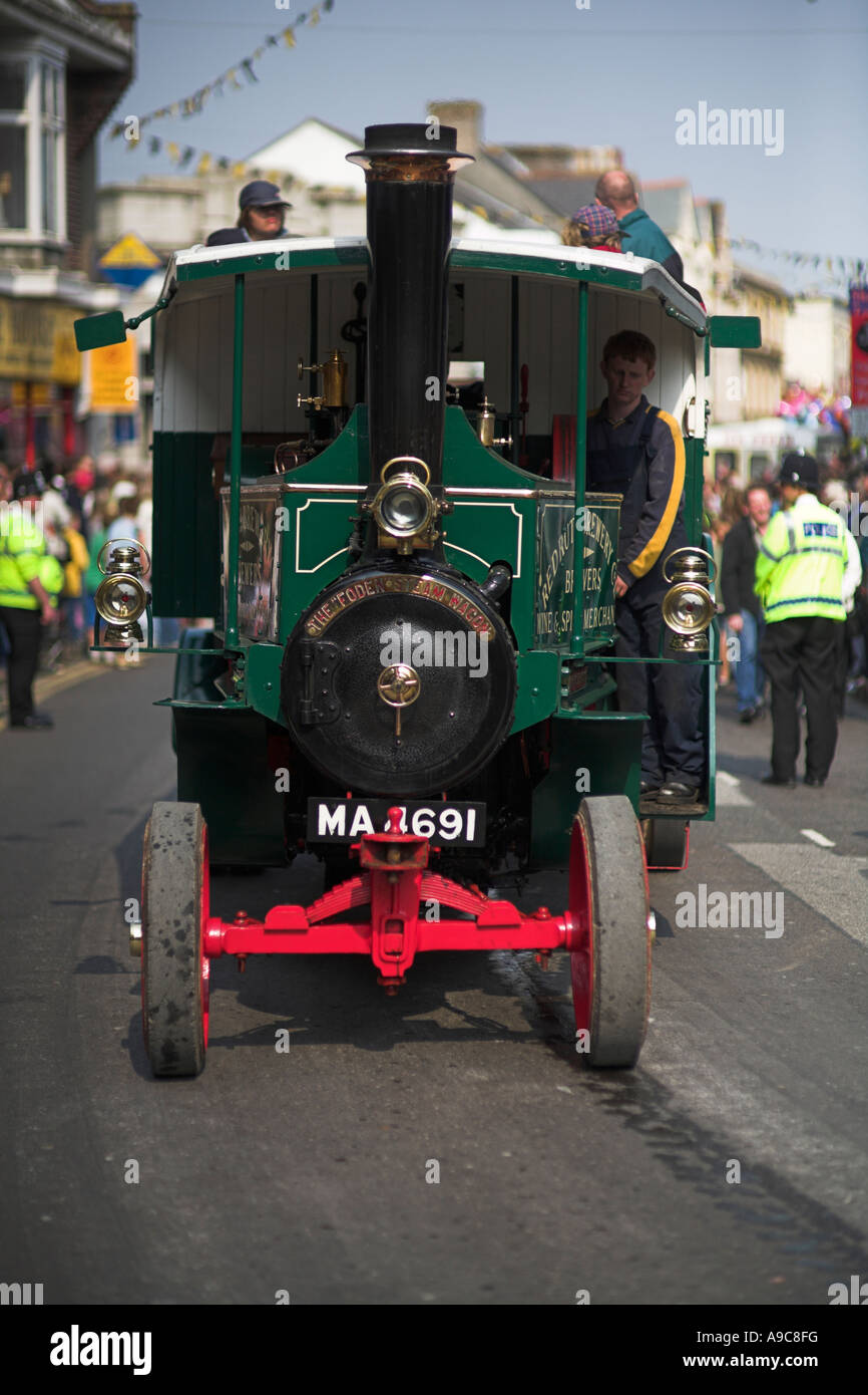 Trevithick Day Steam locomotive traction engine Stock Photo - Alamy