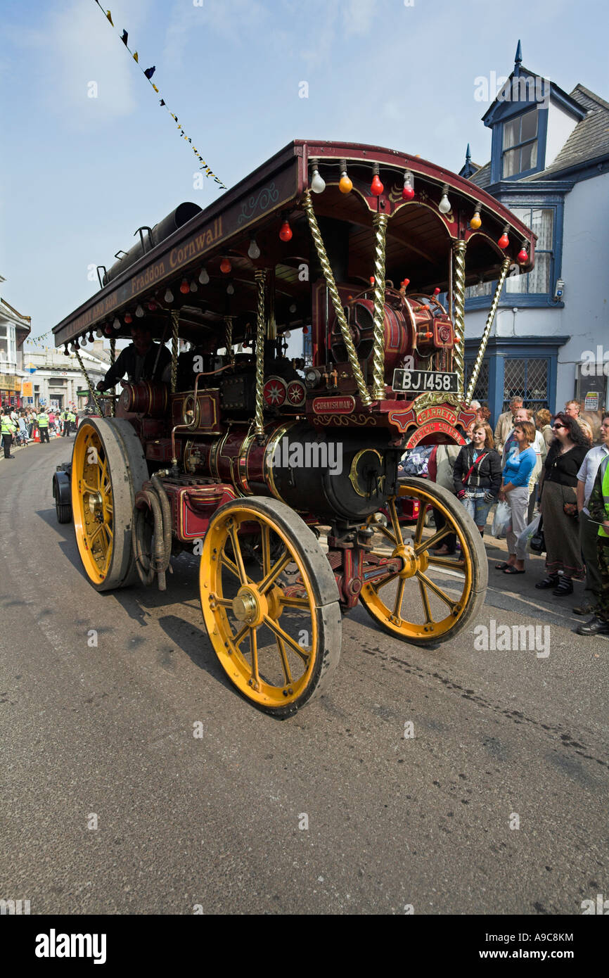 Trevithick Day Steam locomotive traction engine Stock Photo - Alamy