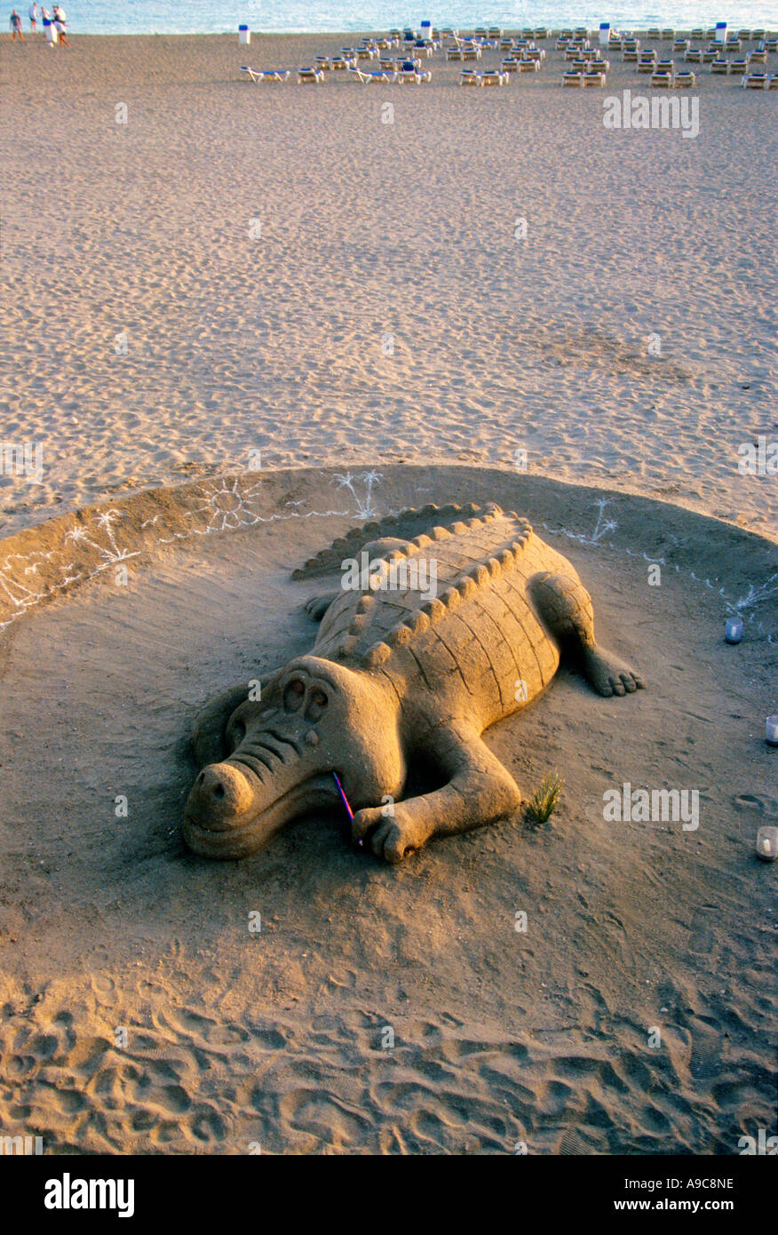 Crocodile sand sculpture hi-res stock photography and images - Alamy