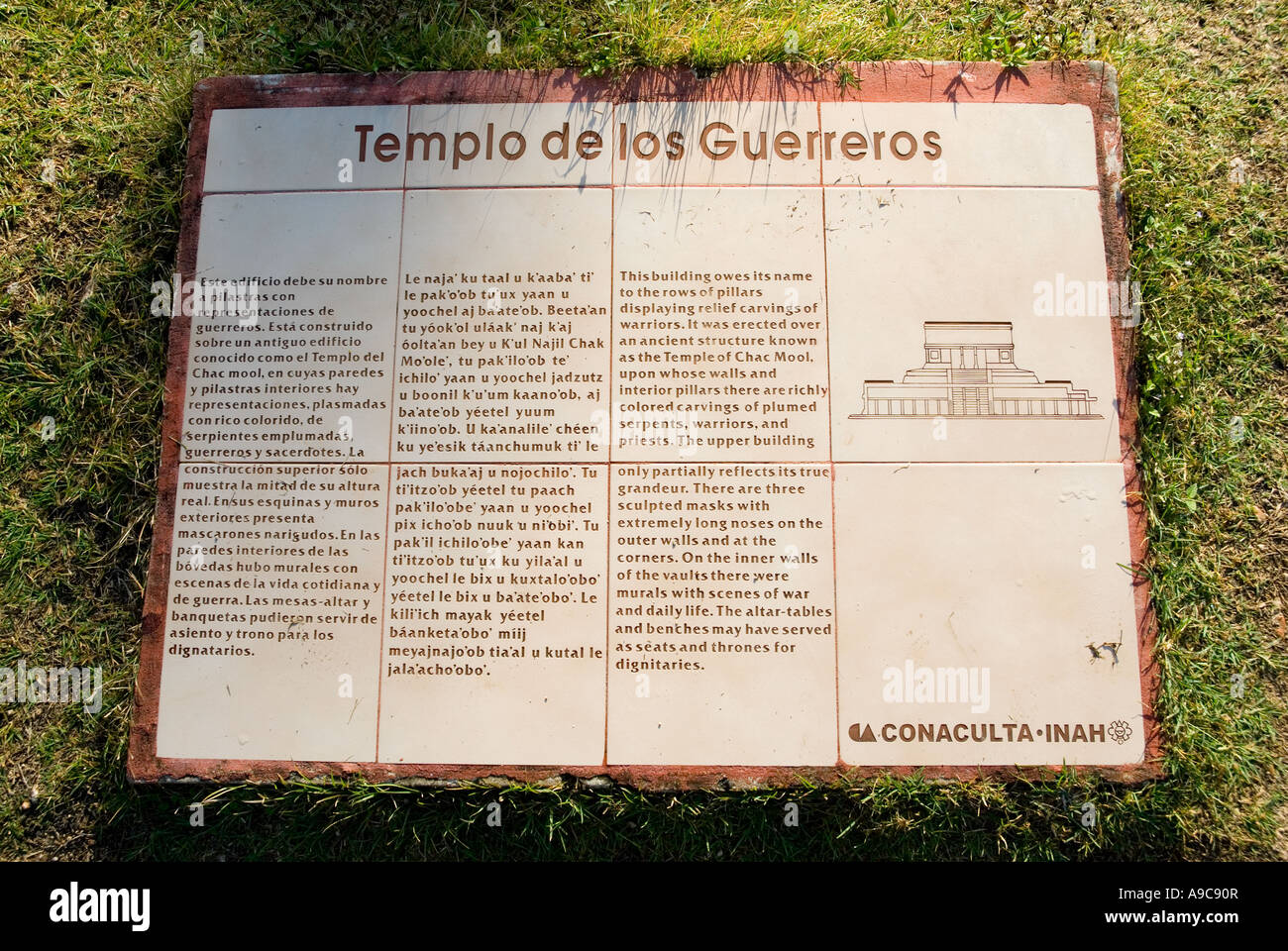 Chichen Itza Yucatan castle sign Mexico Stock Photo - Alamy