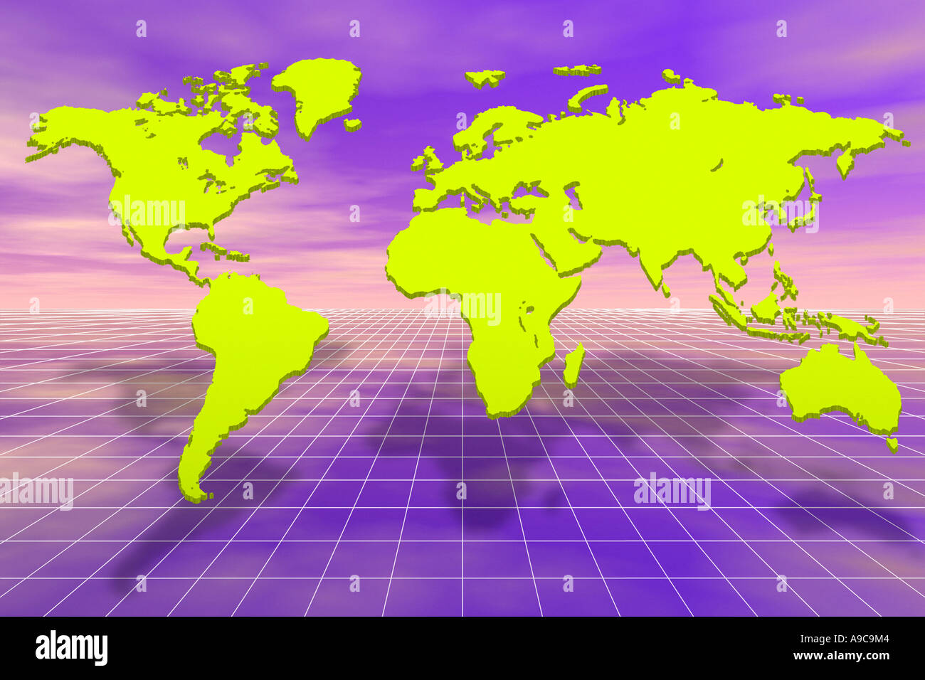 World Map And Grid Stock Photo - Alamy