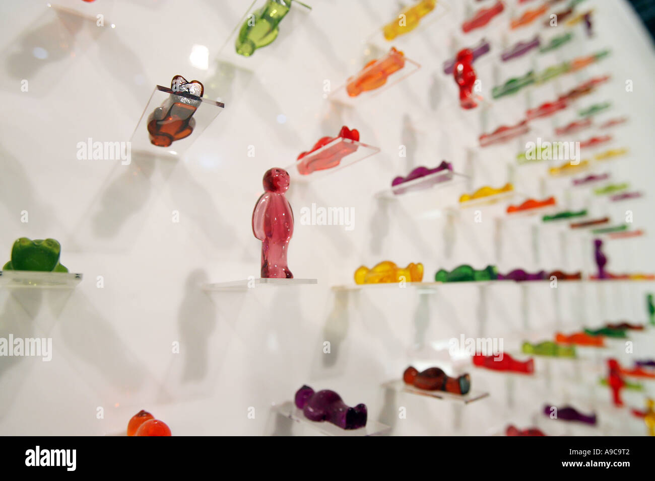 Little plastic bears are displayed in an art work at the London Art ...